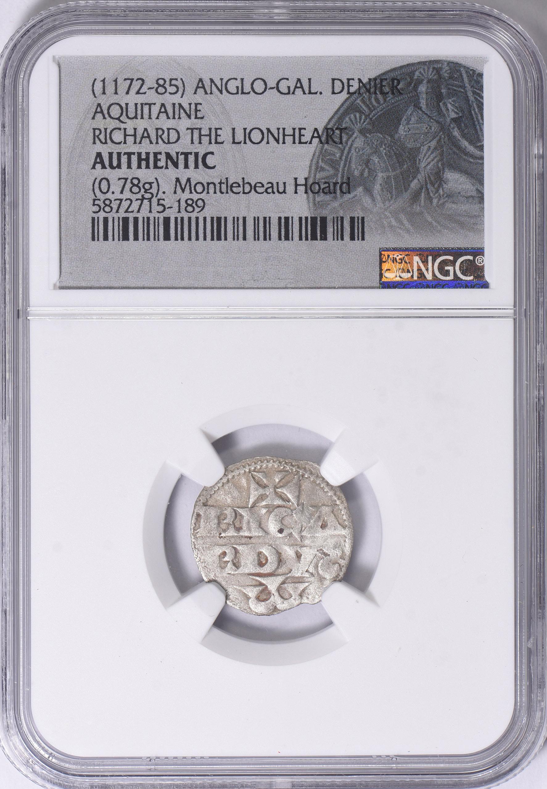 France - Aquitaine ND (1172-85) Silver Denier of Richard the Lionheart ...