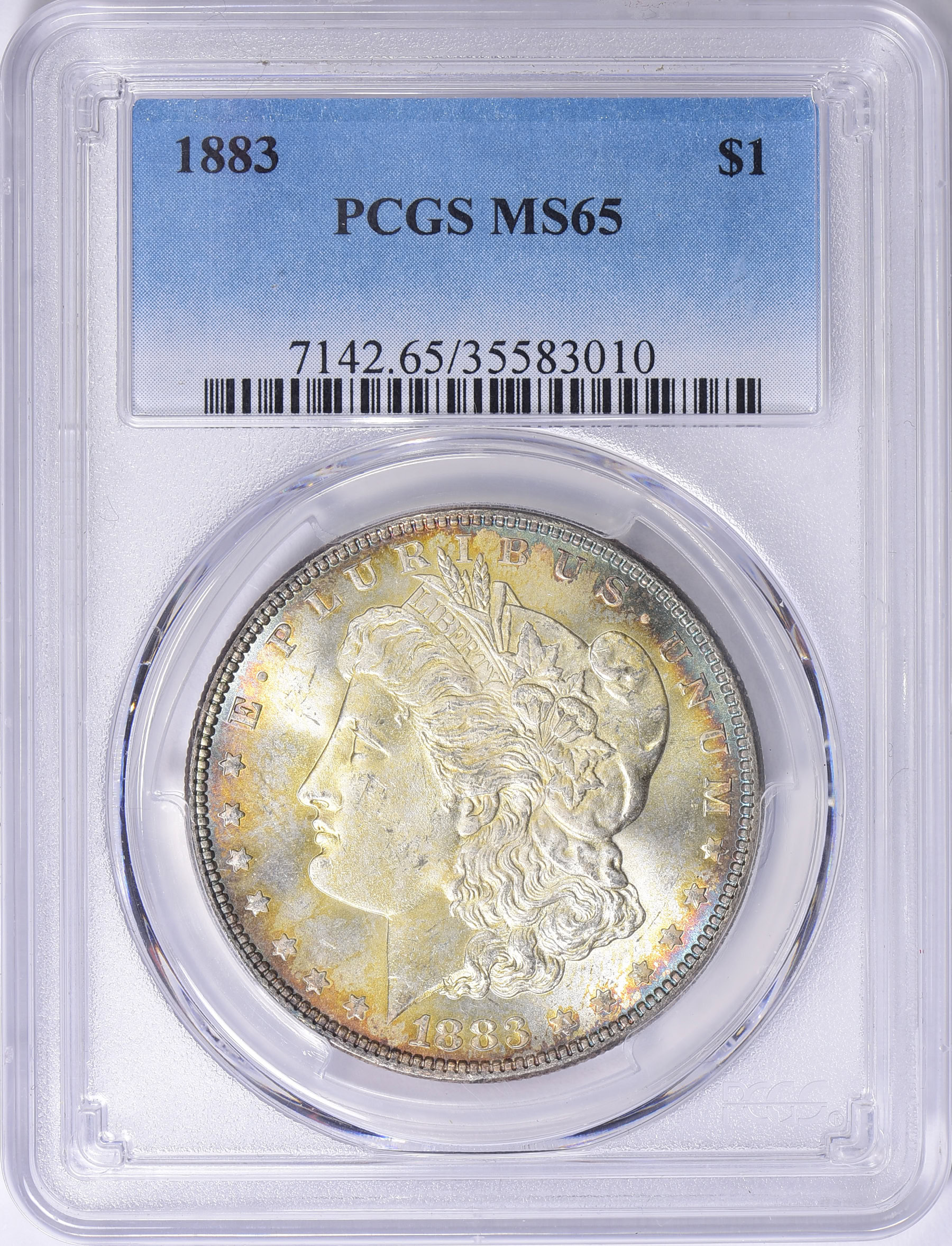 1883 Morgan Silver Dollar PCGS MS-65 (Toned) (Item 1734999) | GreatCollections Coin Auctions