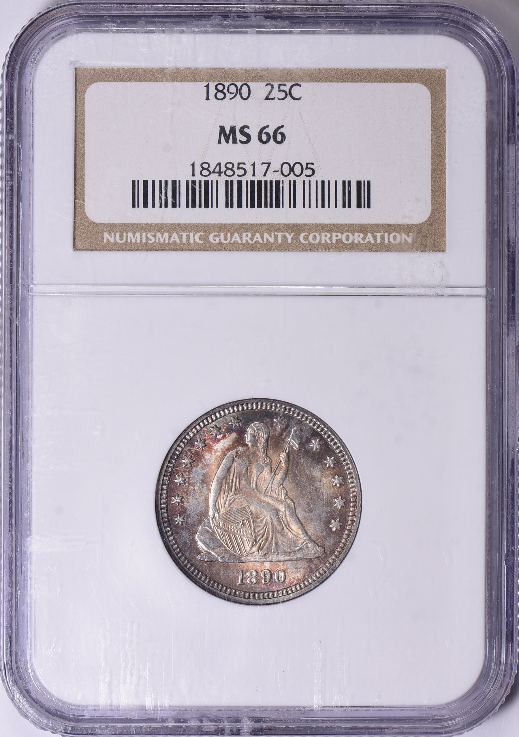 1890 Seated Liberty Quarter NGC MS-66 (Toned) (Item 1735003 ...