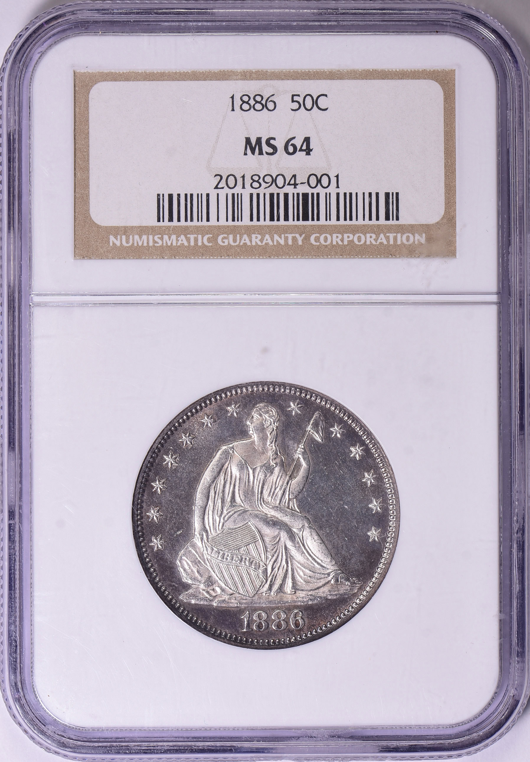 1886 Seated Liberty Half Dollar NGC MS-64 (Item 1735011) | GreatCollections Coin Auctions