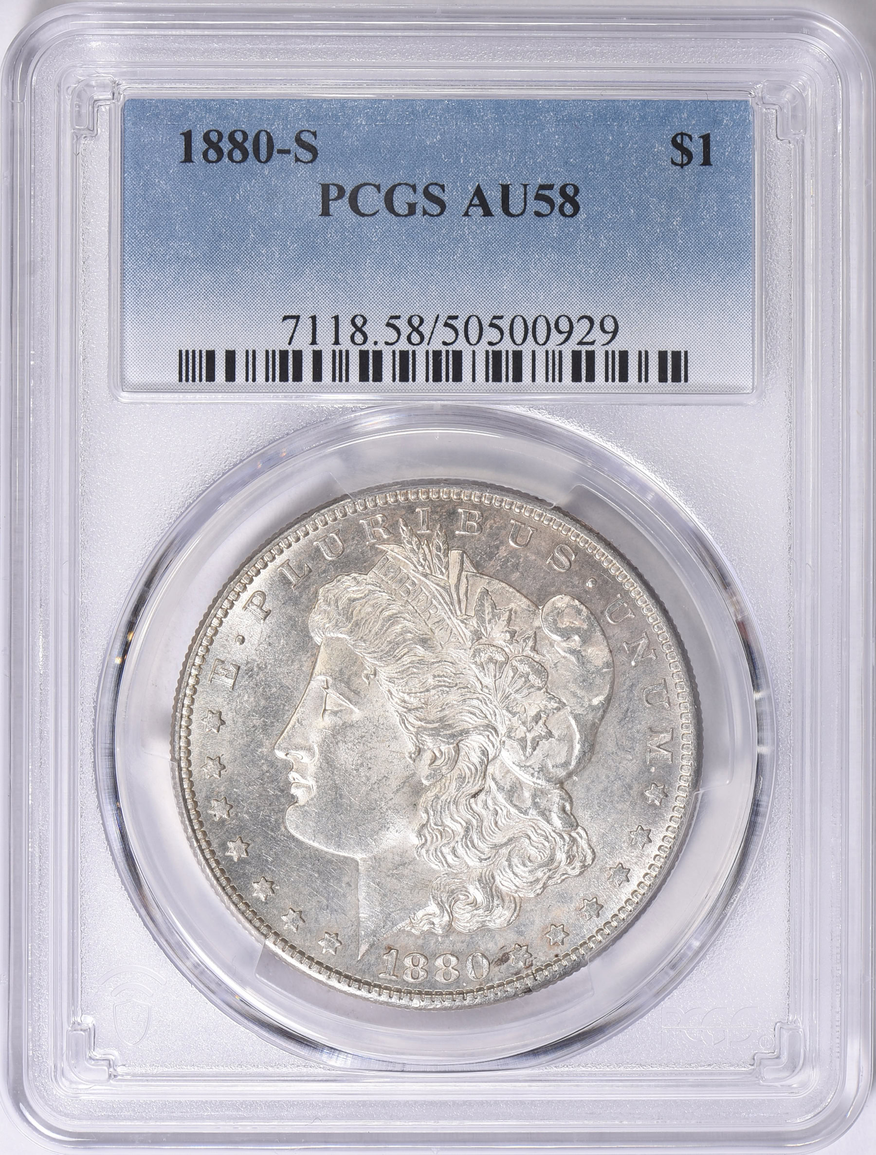 1880-S Morgan Silver Dollar PCGS AU-58 (Item 1735055) | GreatCollections Coin Auctions