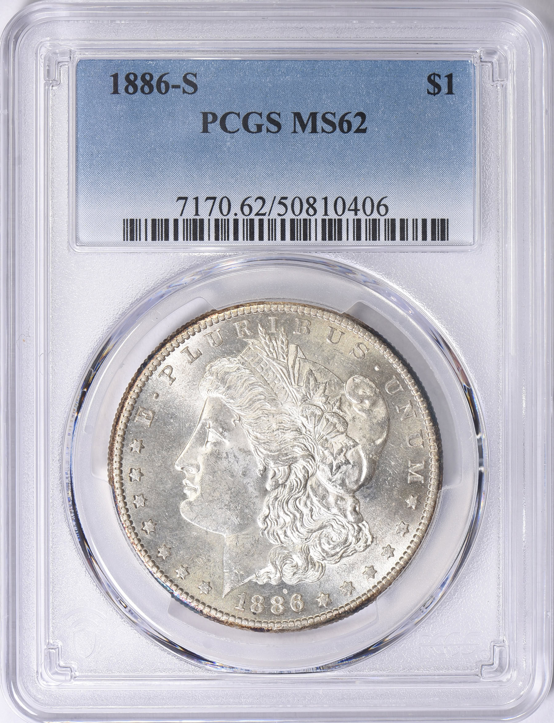 1886-S Morgan Silver Dollar PCGS MS-62 (Item 1735179) | GreatCollections Coin Auctions