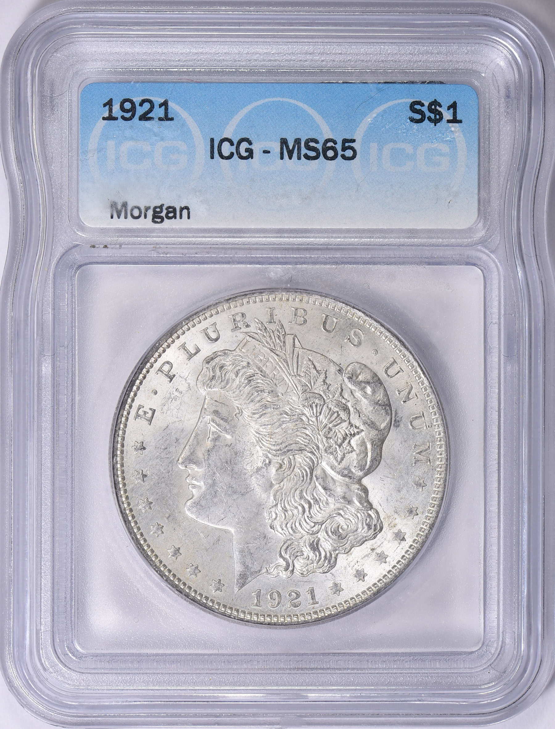 1921 Morgan Silver Dollar ICG MS-65 (Item 1735201) | GreatCollections ...