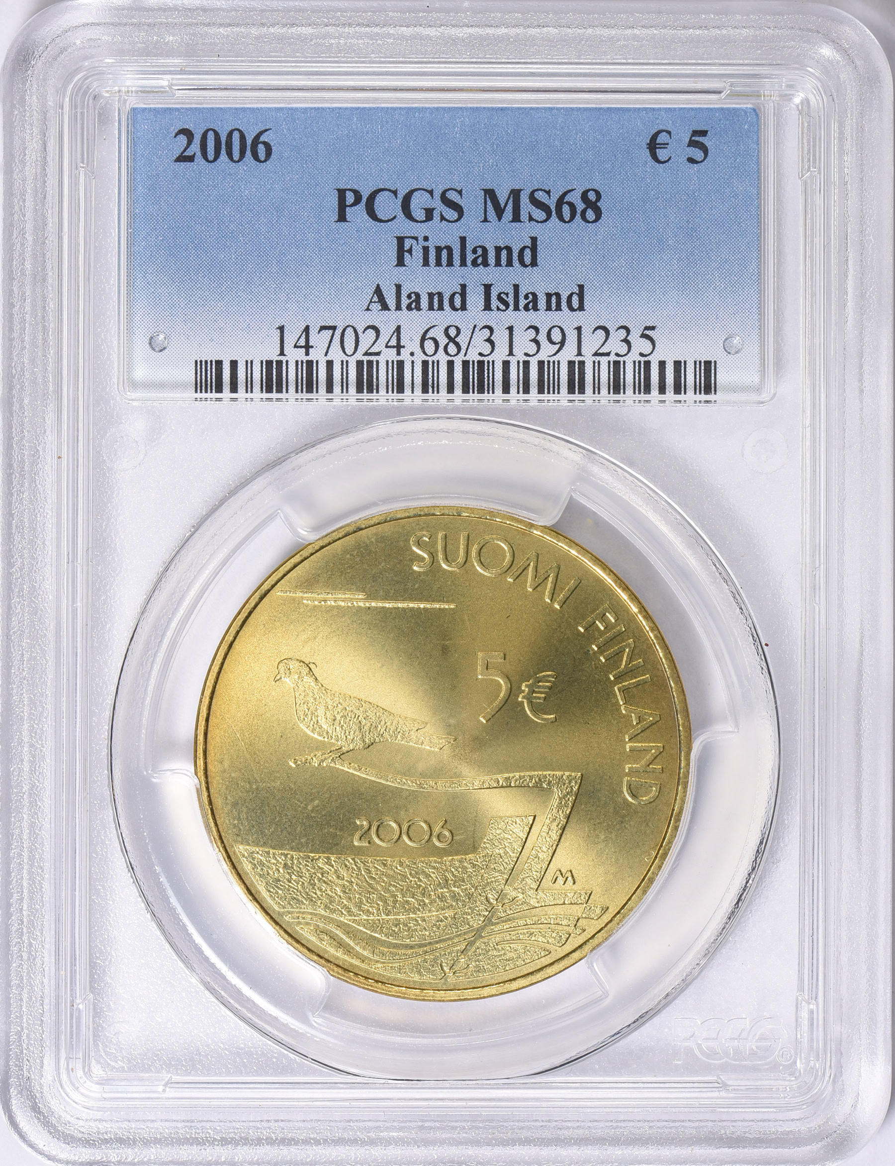 Finland 2006-M €5 Aland Demilitarization 150th Anniversary KM-123 PCGS ...