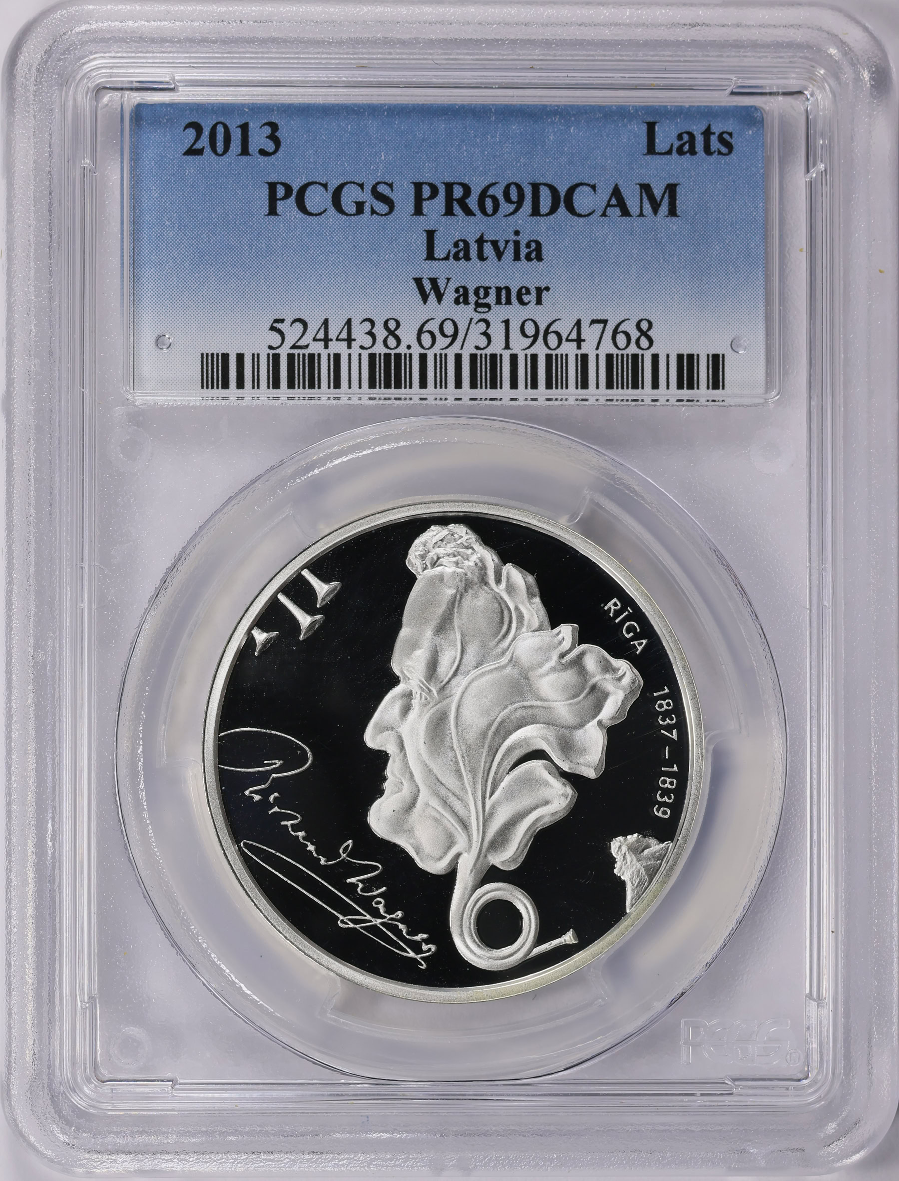 Latvia 2013 Silver Lats Birth of Richard Wagner 200th Anniversary KM ...