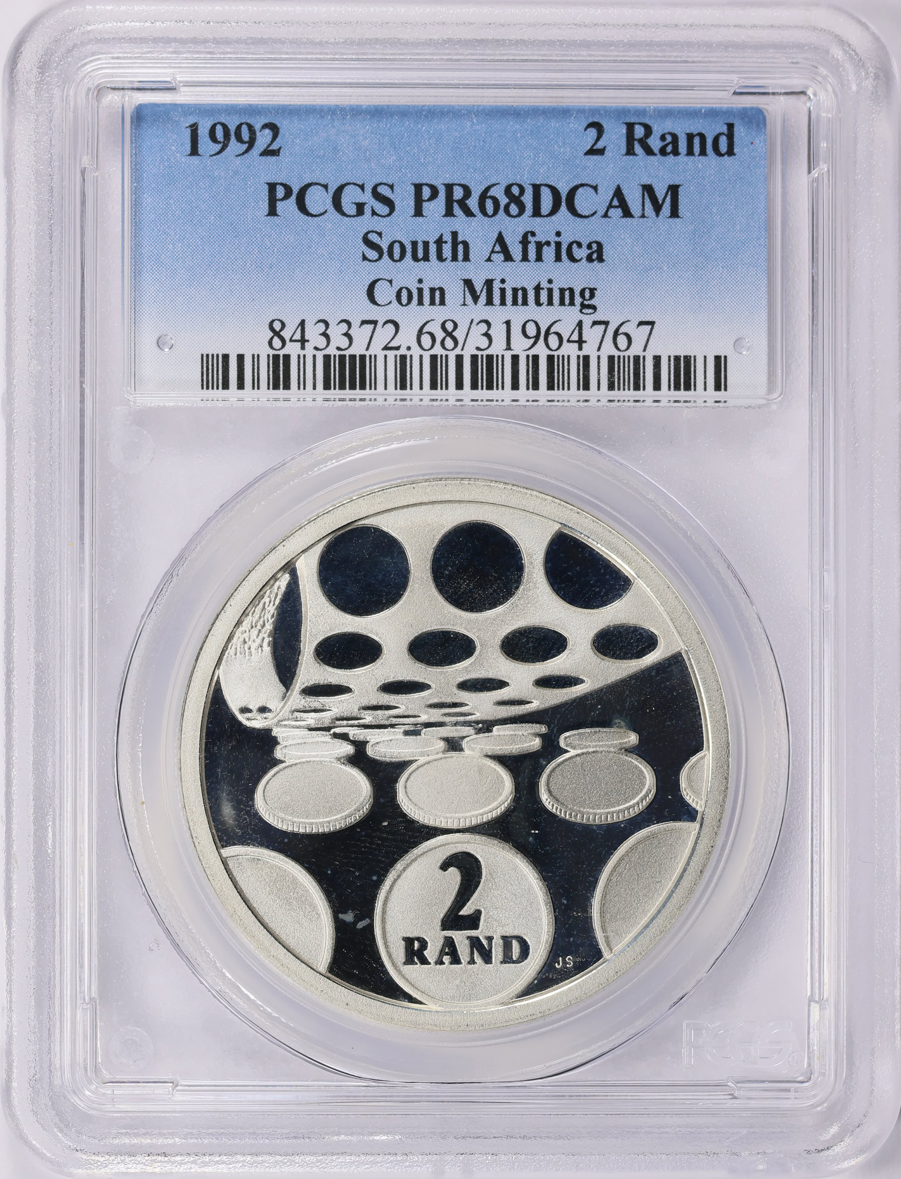 South Africa 1992 Silver 2 Rand Coin Minting KM-145 PCGS Proof-68 DCAM ...