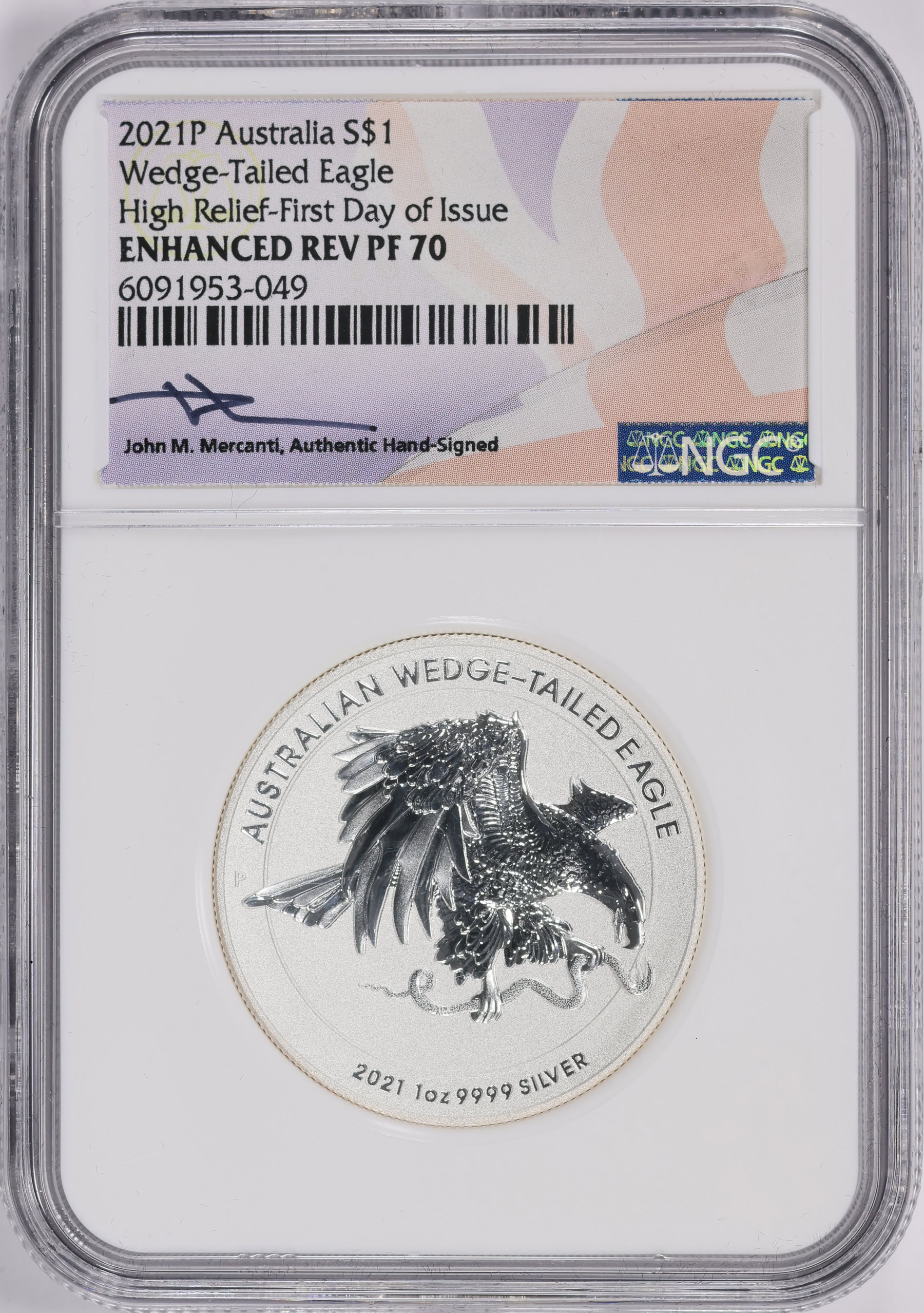 Australia 2021-P Silver Dollar Wedge-Tailed Eagle High Relief Enhanced ...