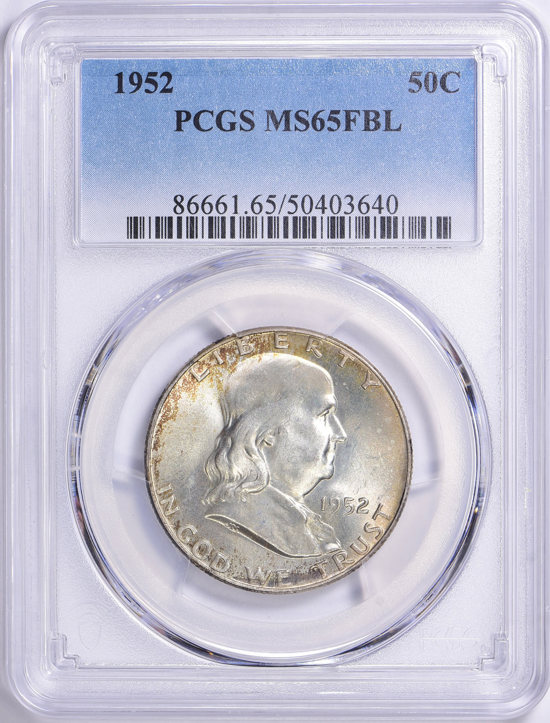 1952 Franklin Half Dollar PCGS MS-65 FBL (Toned) (Item 1735363 ...