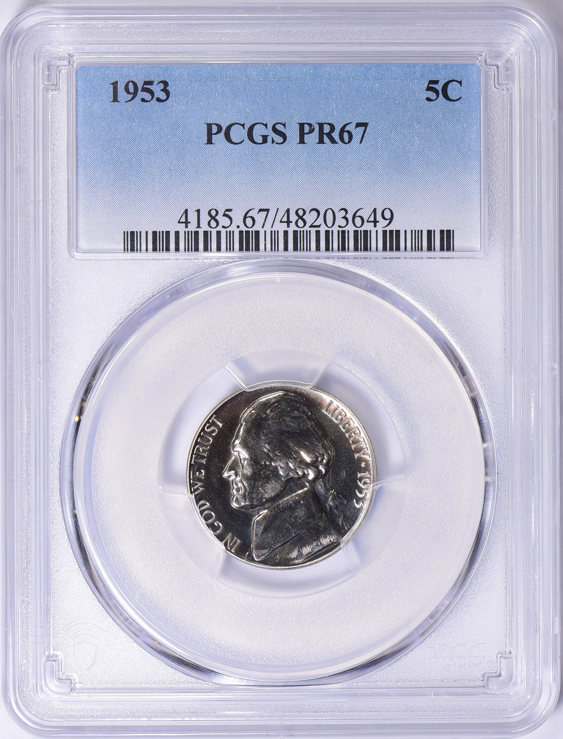 1953 Jefferson Nickel PCGS Proof-67 (Toned) (Item 1735369) | GreatCollections Coin Auctions