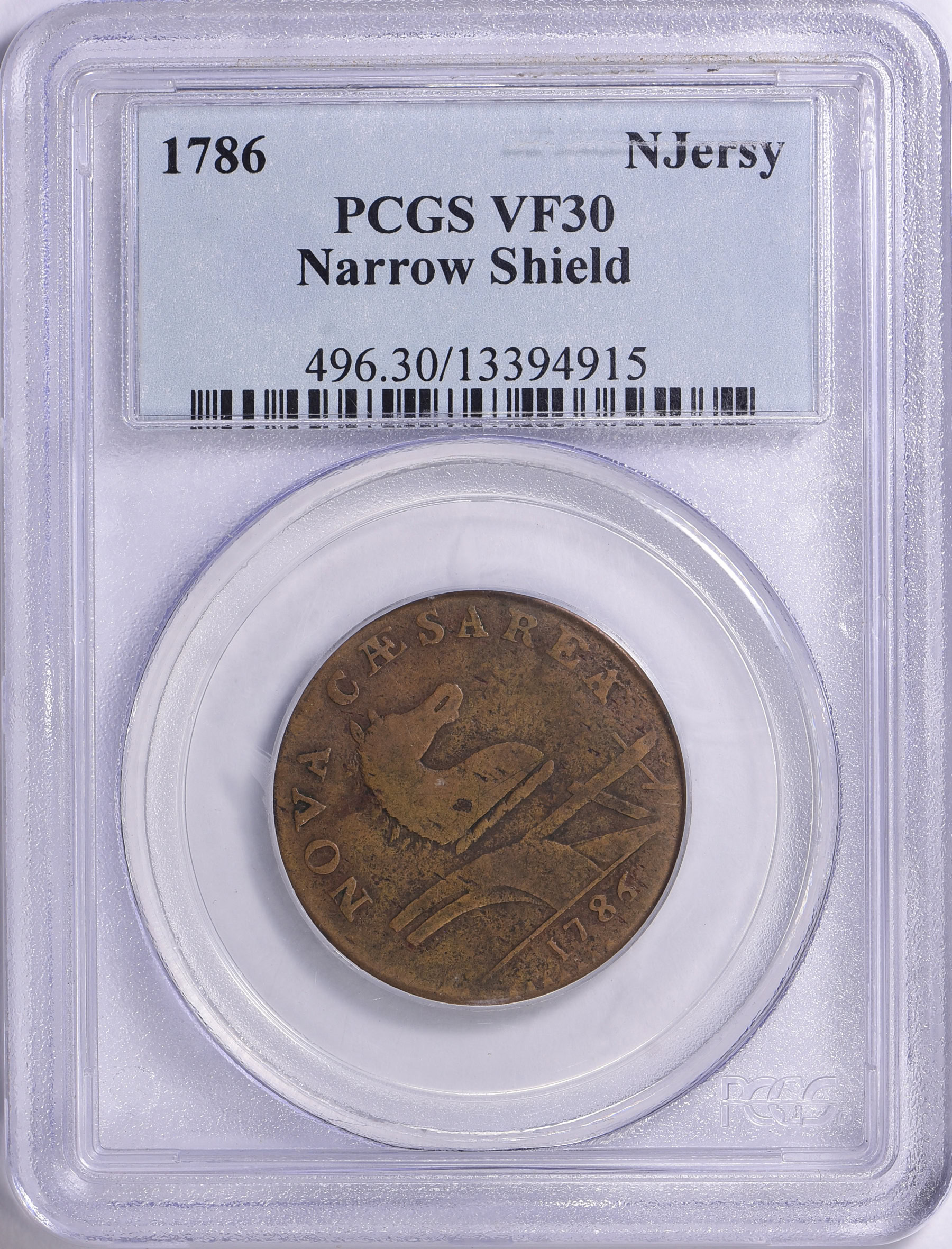 1786 New Jersey Copper Narrow Shield PCGS VF-30 (Item 1735422 ...
