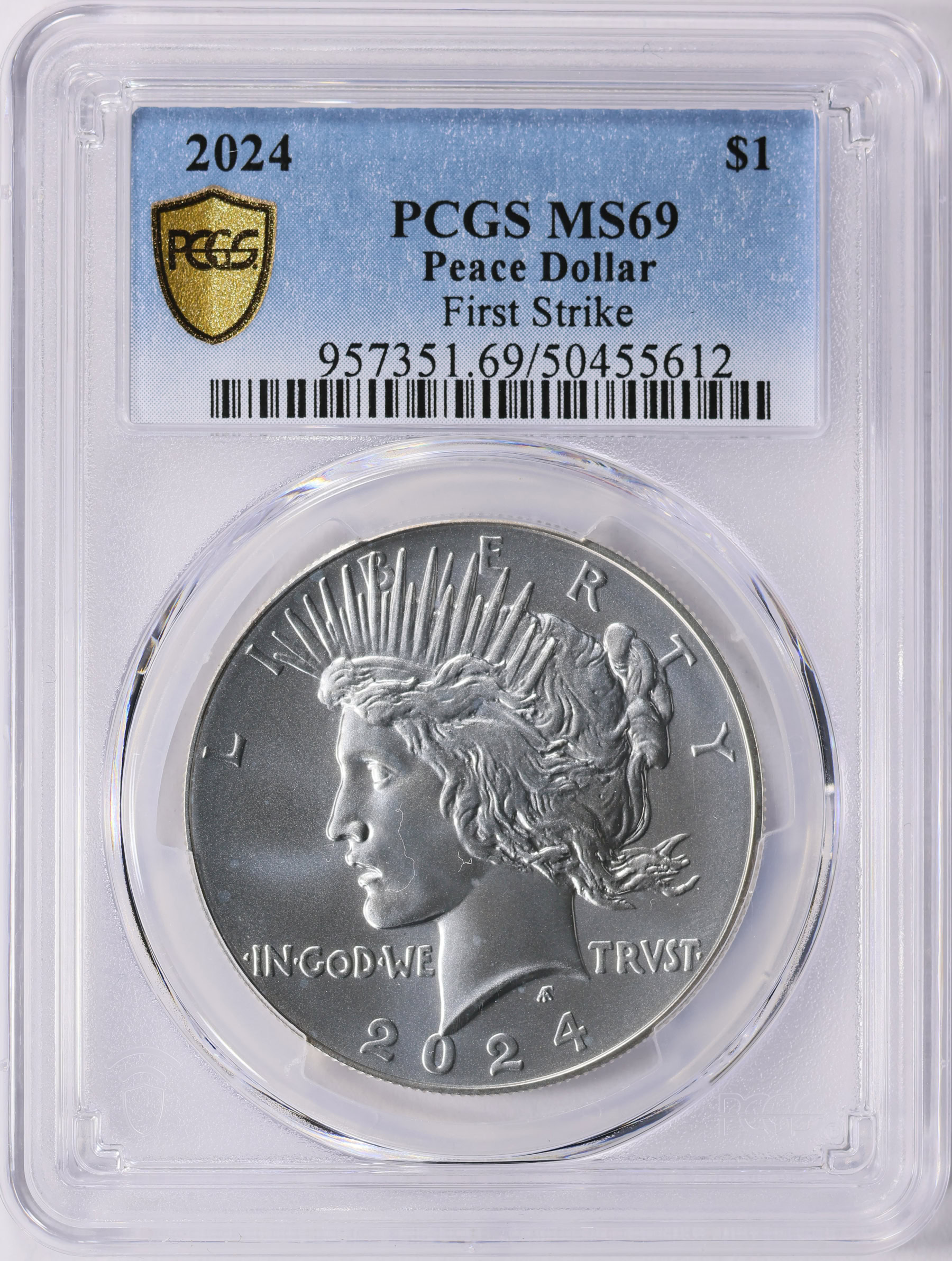 2024 Peace Silver Dollar First Strike PCGS MS-69 | PCGS Cert #50455612 ...