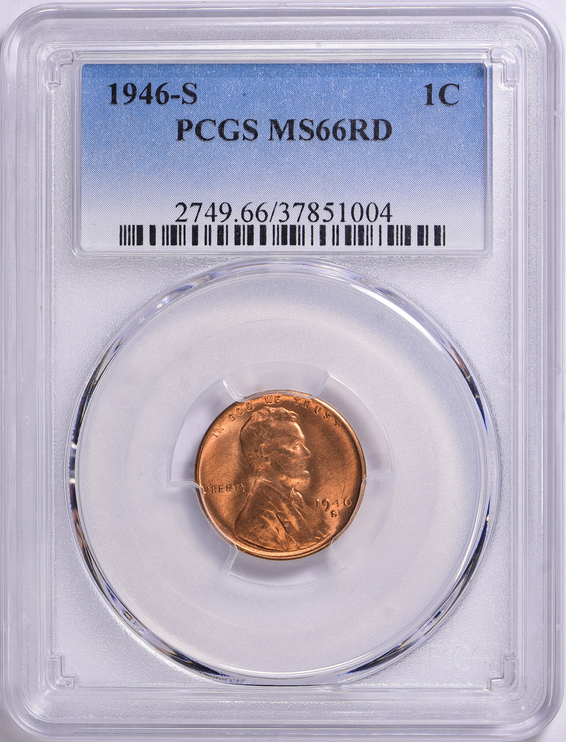 1946-S Lincoln Cent PCGS MS-66 RD (Item 1735649) | GreatCollections Coin Auctions