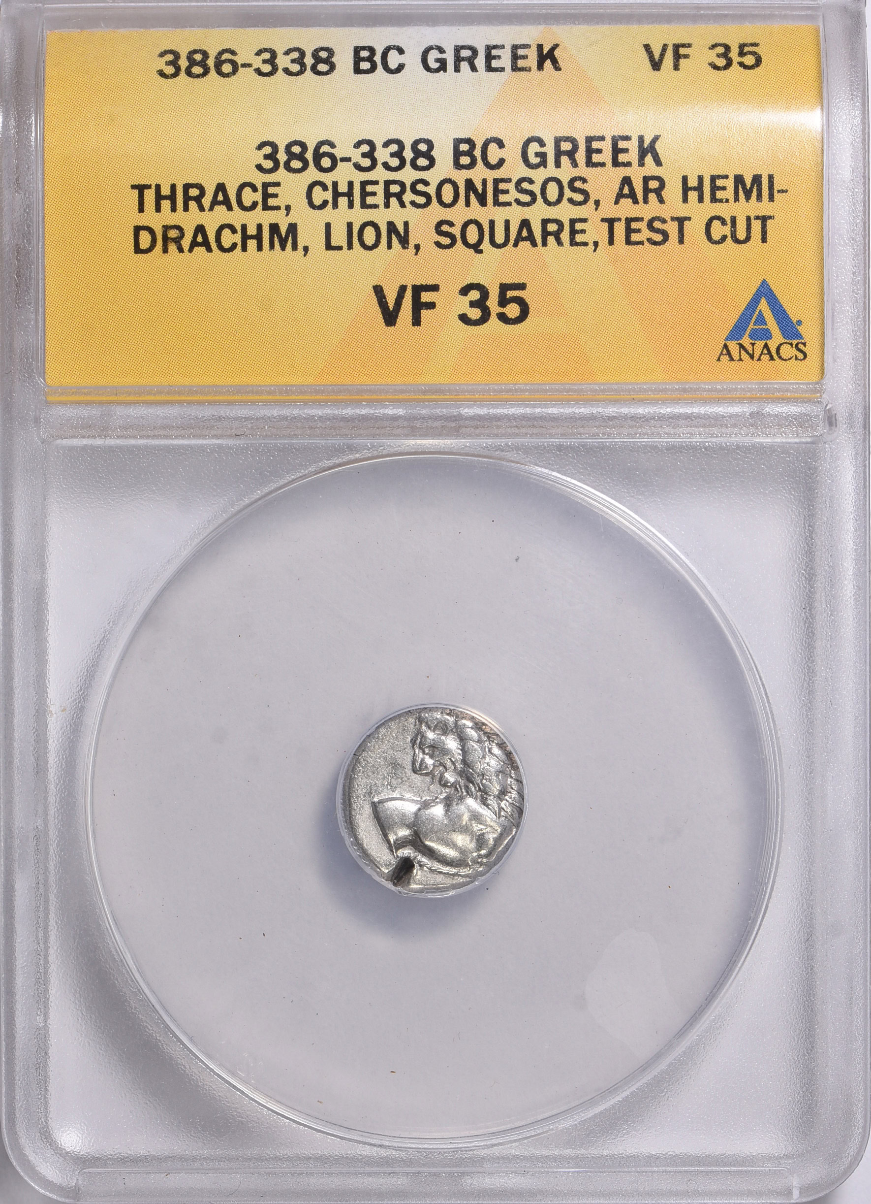 Ancient Thrace, Chersonesus c.386-338 AR Hemidrachm ANACS VF-35 Test ...