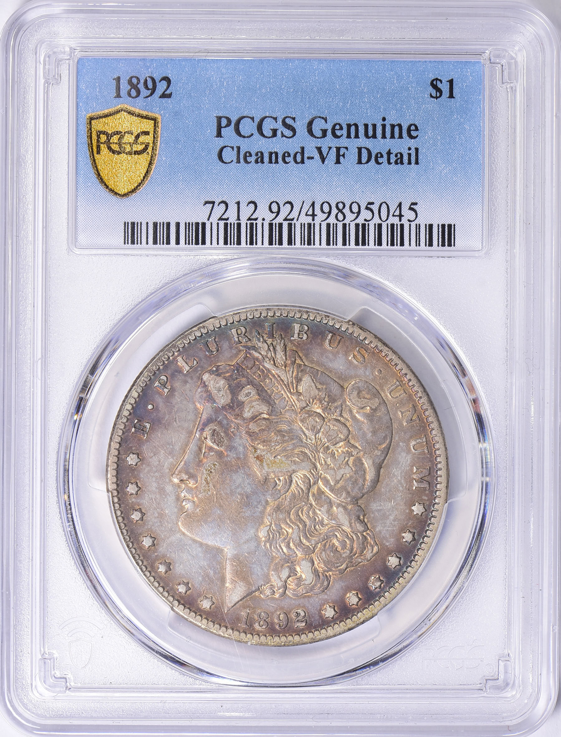 1892 Morgan Silver Dollar PCGS Genuine VF Details (Item 1735727 ...