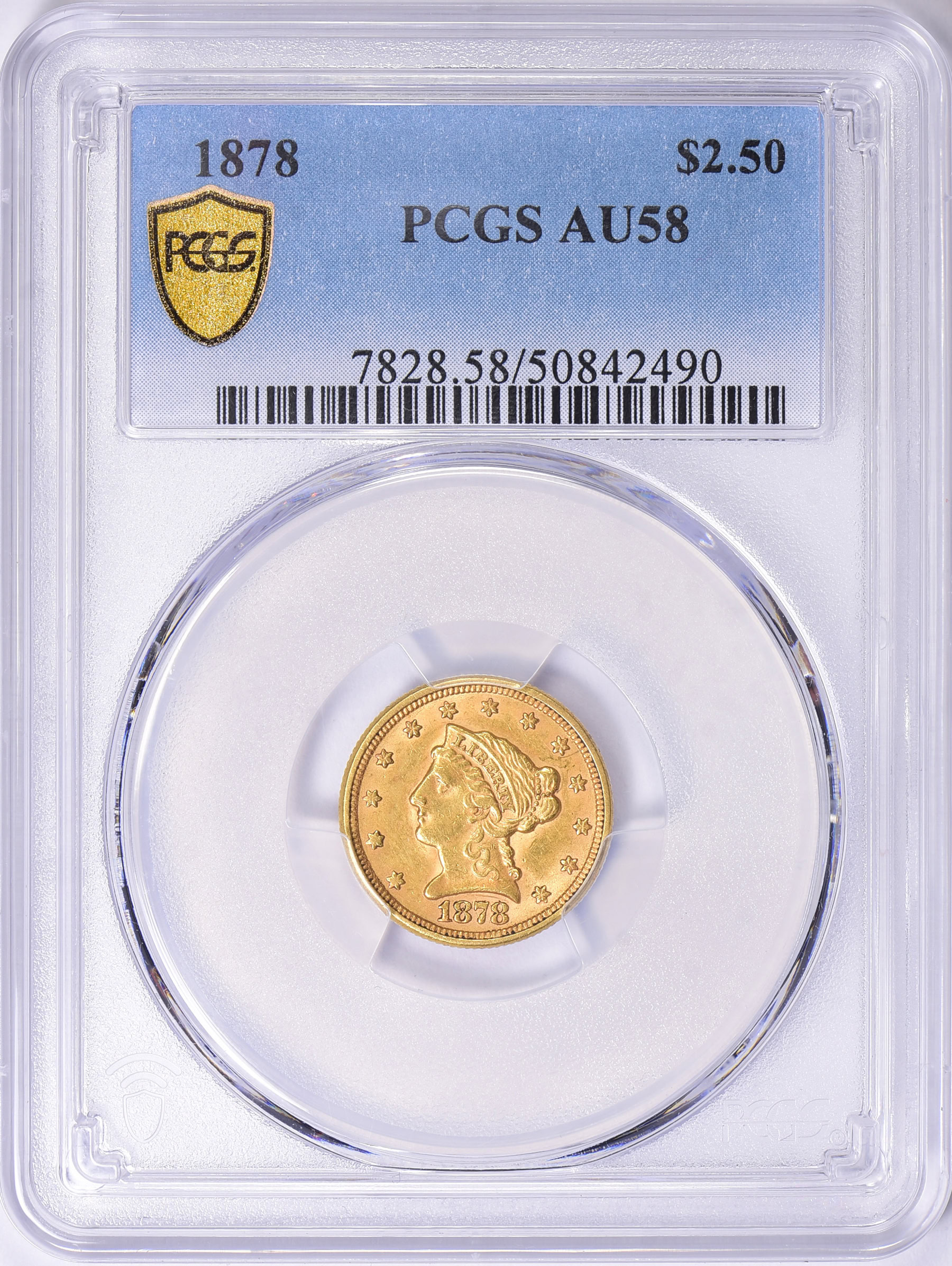 1878 Liberty Gold Quarter Eagle PCGS AU-58 (Item 1735742) | GreatCollections Coin Auctions
