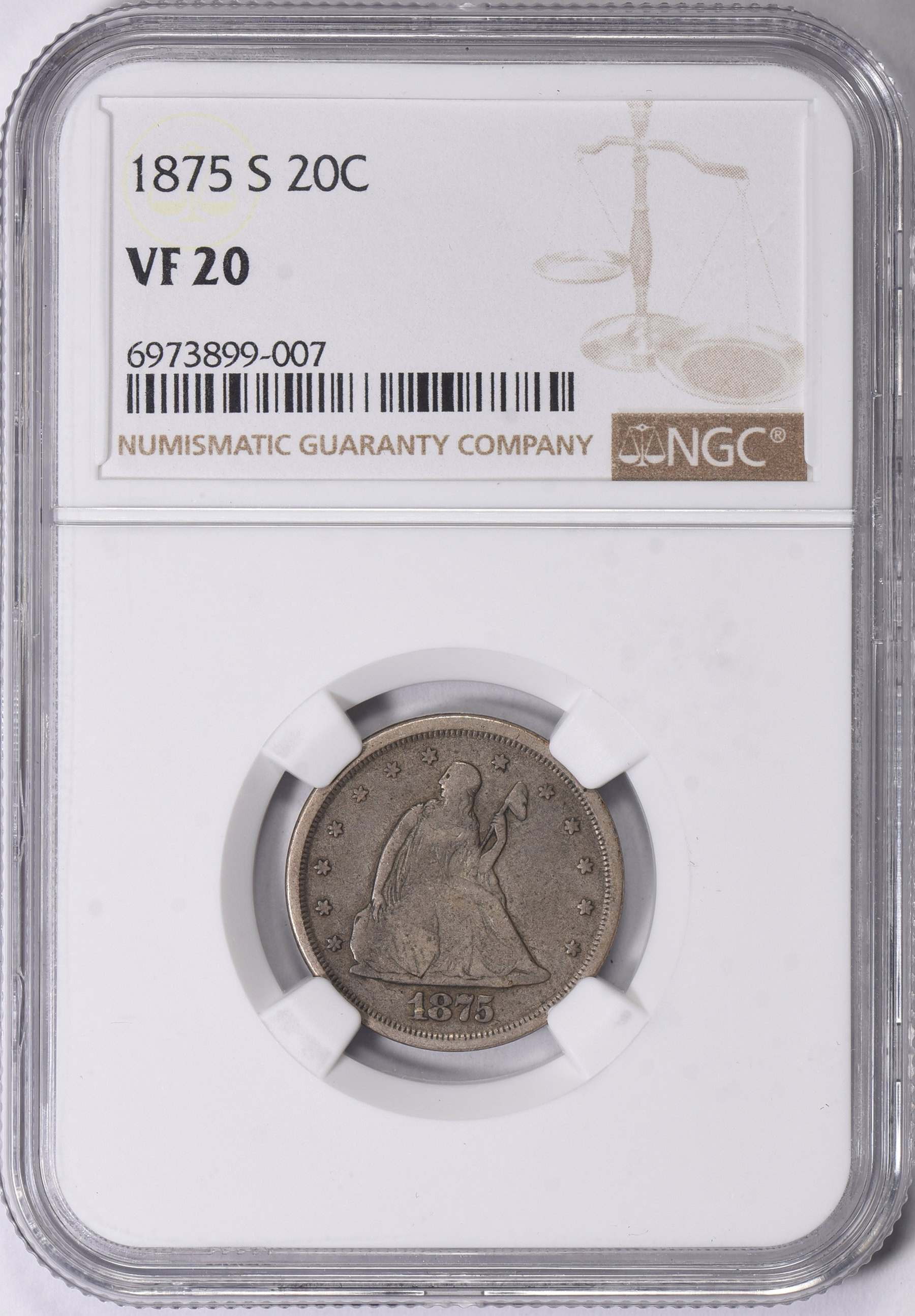 1875-S Twenty-Cent Piece NGC VF-20 (Item 1735772) | GreatCollections ...