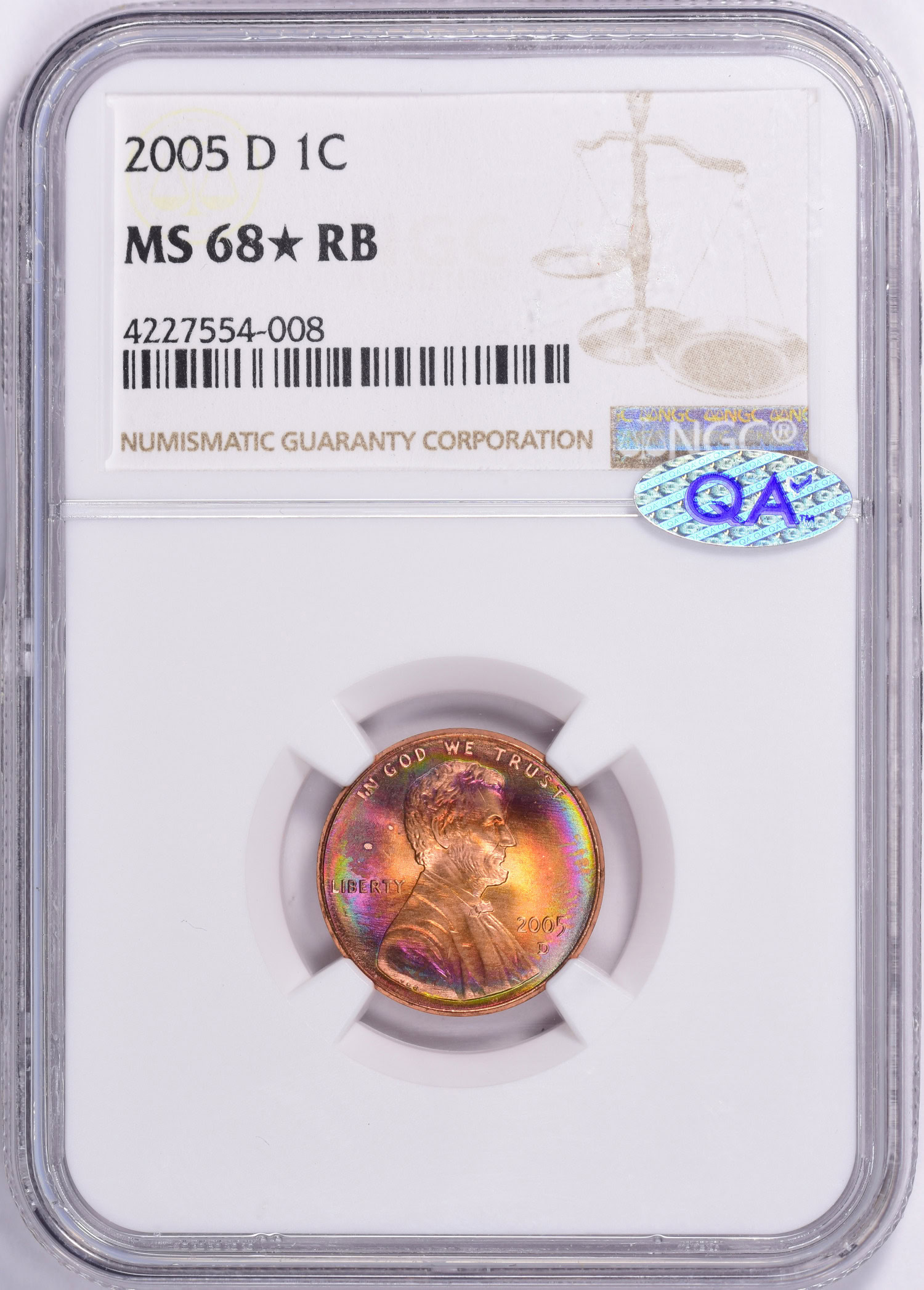 2005-D Lincoln Cent NGC MS-68 ★ RB (QA) (Toned) (Item 1735803 ...