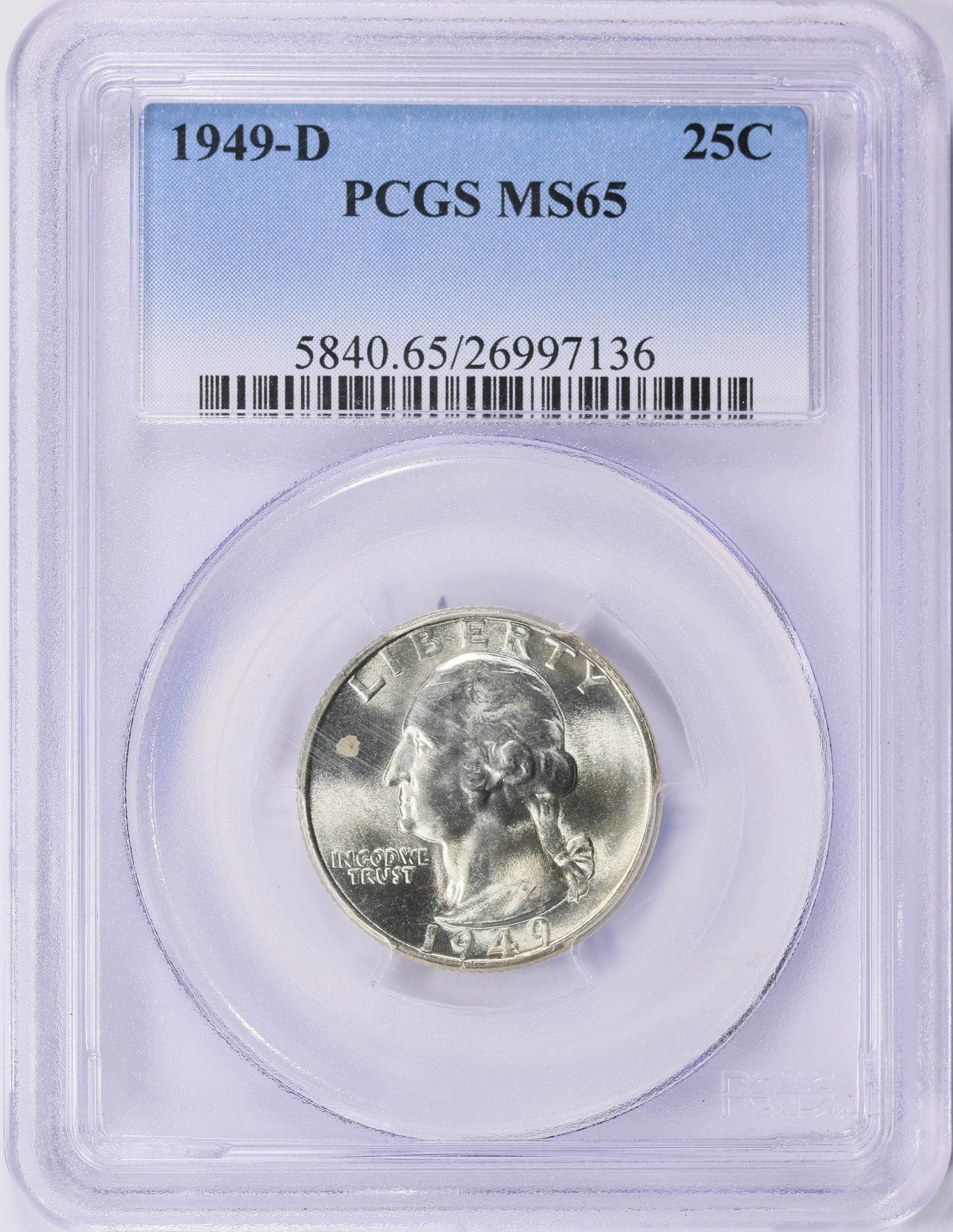 1949-D Washington Quarter PCGS MS-65 (Item 1735810) | GreatCollections Coin Auctions
