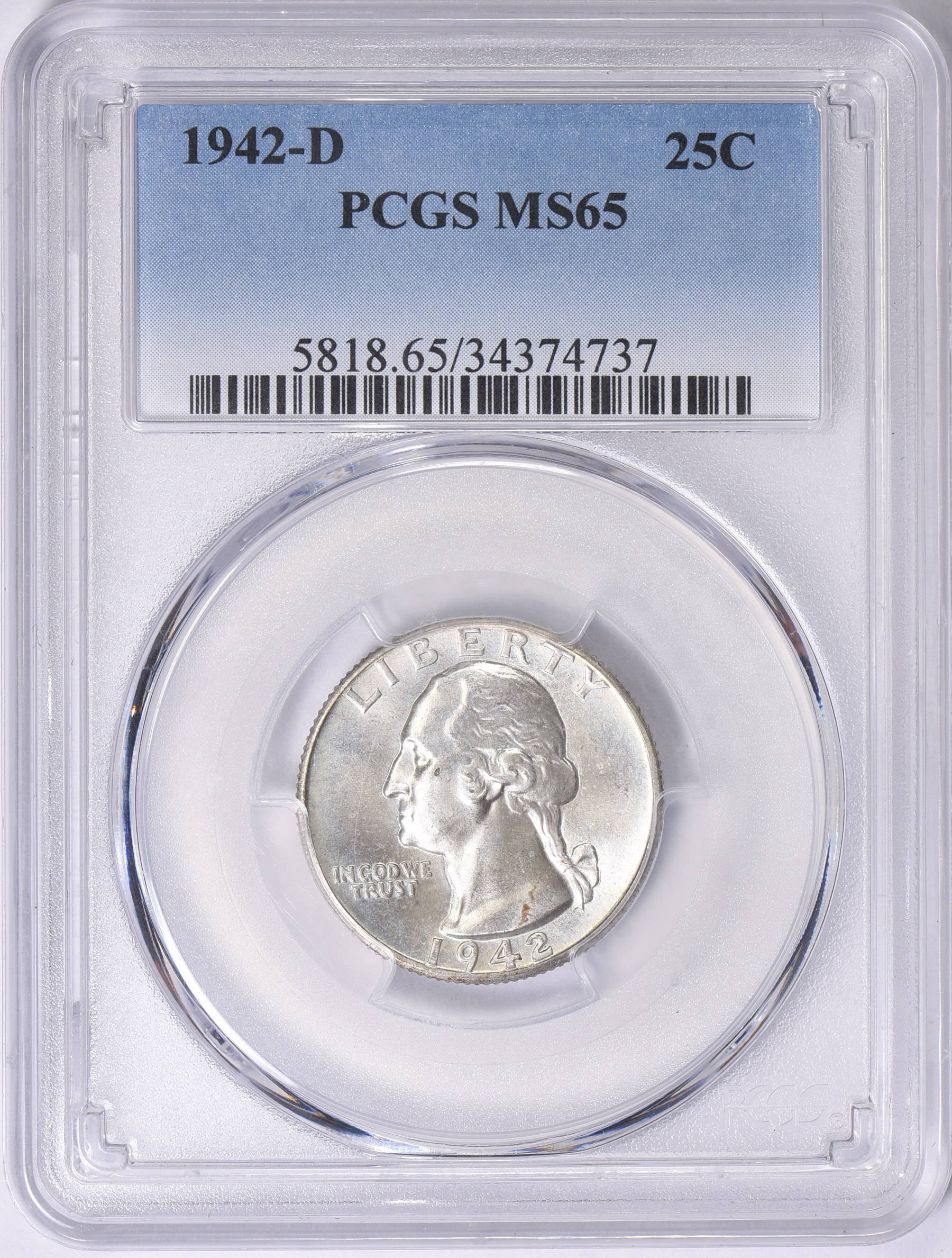 1942-D Washington Quarter PCGS MS-65 (Item 1735832) | GreatCollections ...