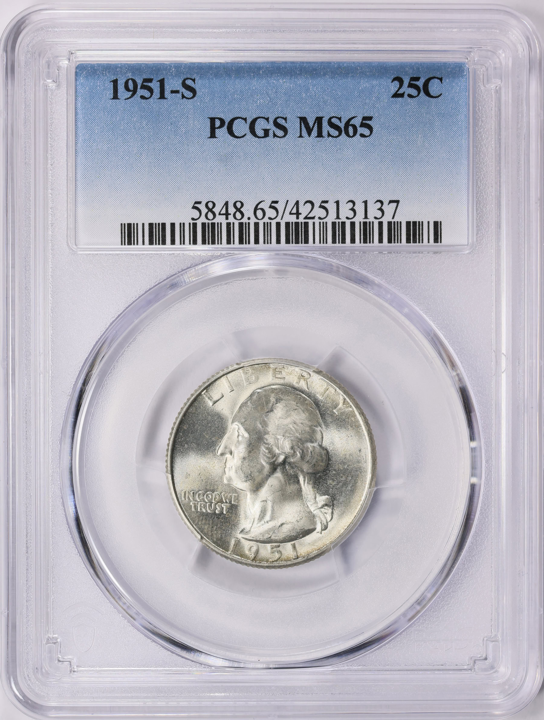 1951-S Washington Quarter PCGS MS-65 (Item 1735845) | GreatCollections ...