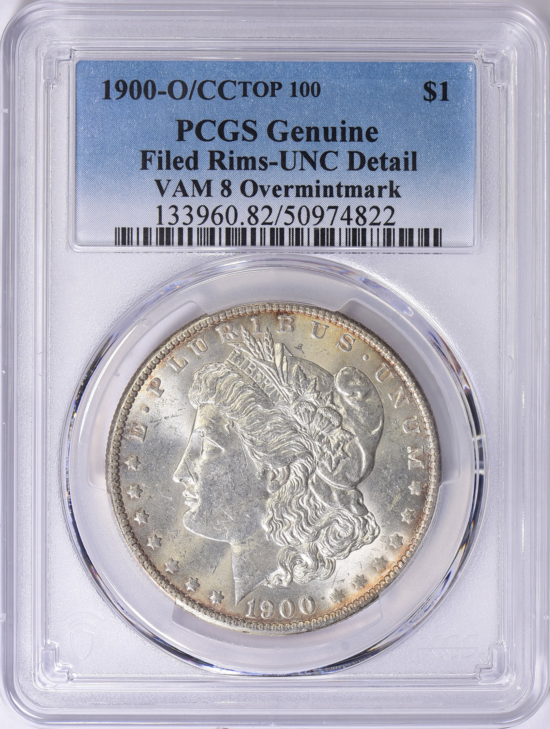 1900-O/CC Morgan Silver Dollar Overmintmark VAM-8 Top 100 PCGS Genuine Unc Details (Item 1736070 ...