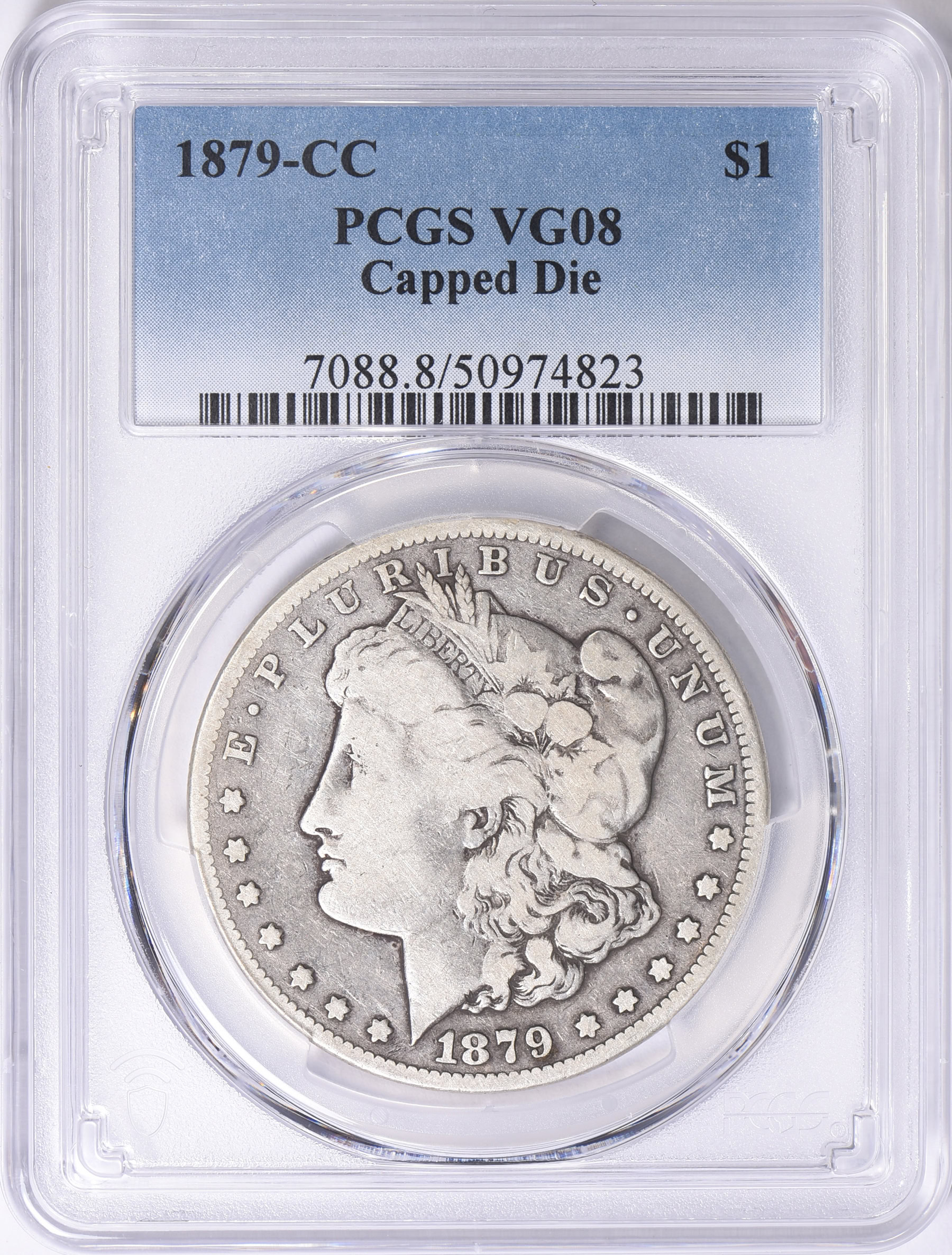 1879-CC Morgan Silver Dollar Capped Die PCGS VG-08 (Item 1736071) | GreatCollections Coin Auctions