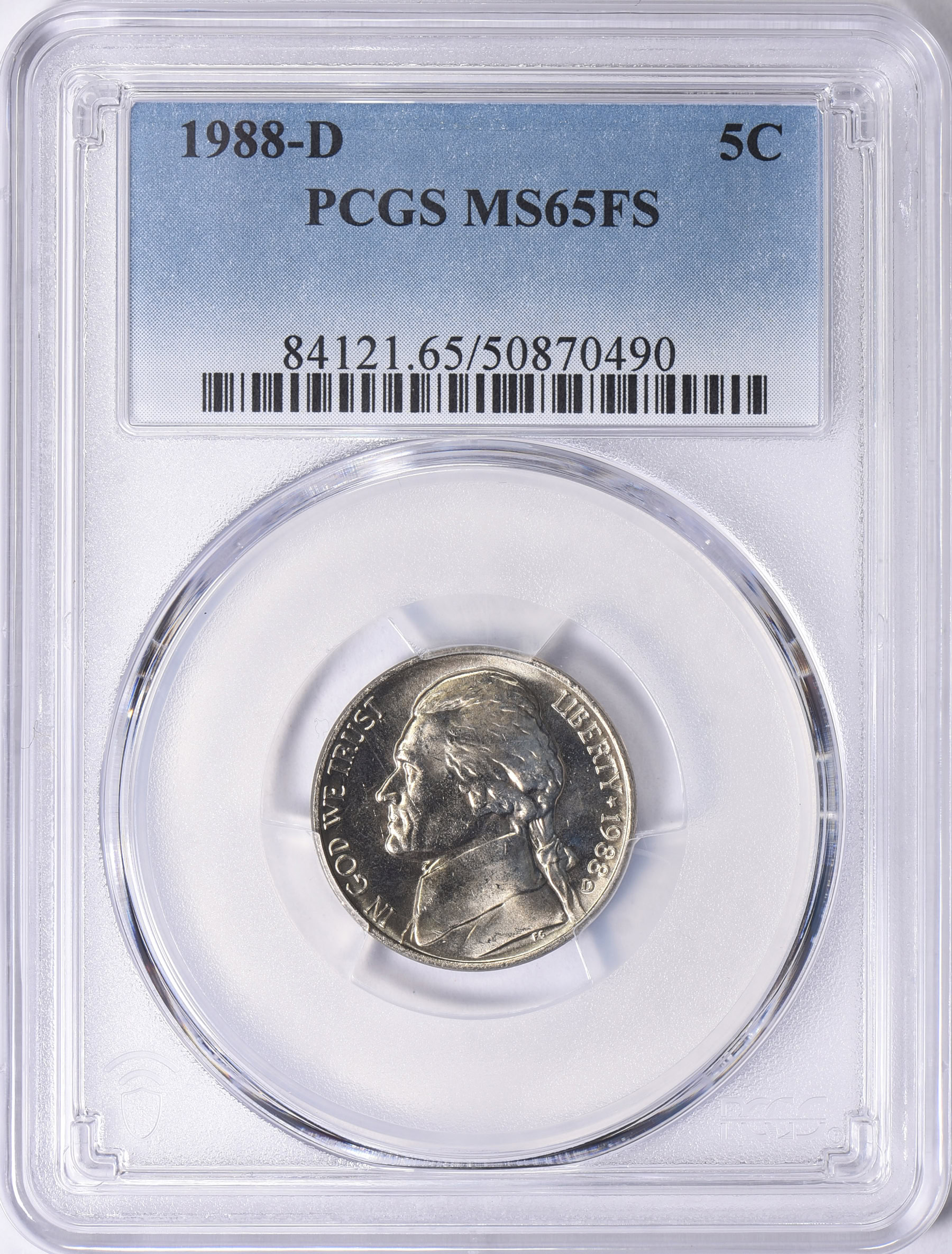 1988-D Jefferson Nickel PCGS MS-65 FS (Item 1736247) | GreatCollections ...