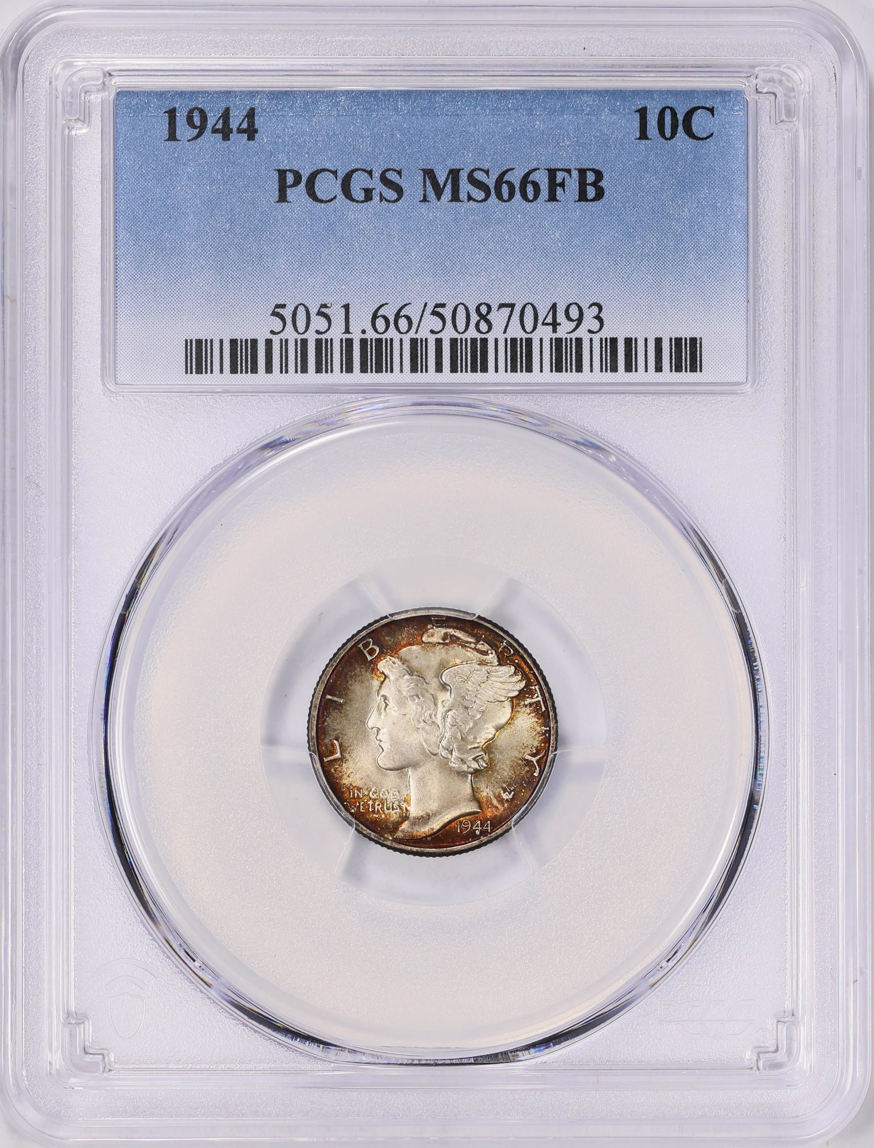 1944 Mercury Dime PCGS MS-66 FB (Toned) (Item 1736250) | GreatCollections Coin Auctions