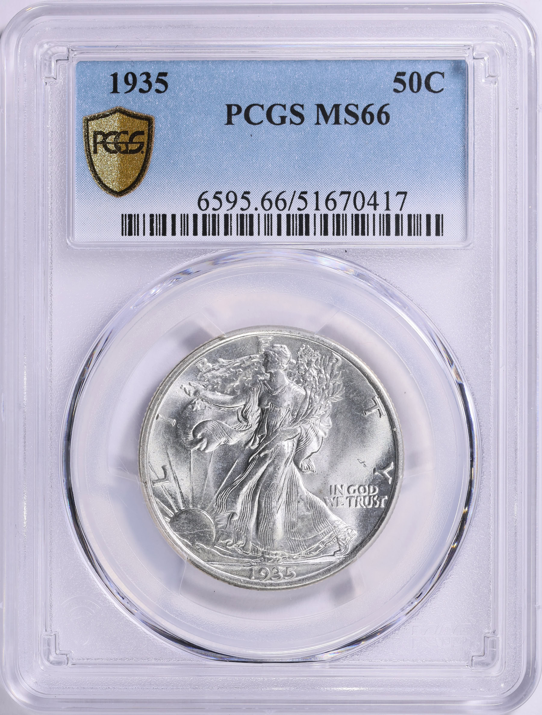 1935 Walking Liberty Half Dollar PCGS MS-66 (Item 1736310) | GreatCollections Coin Auctions