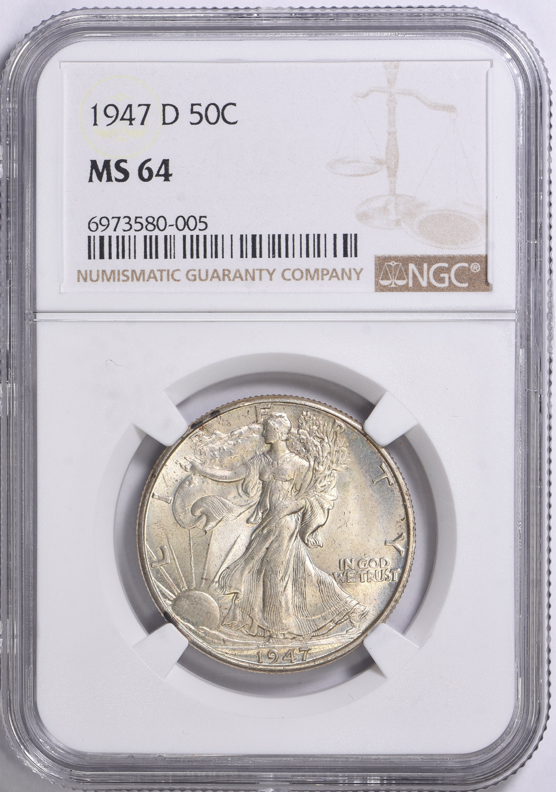 1947-D Walking Liberty Half Dollar NGC MS-64 (Item 1736316) | GreatCollections Coin Auctions