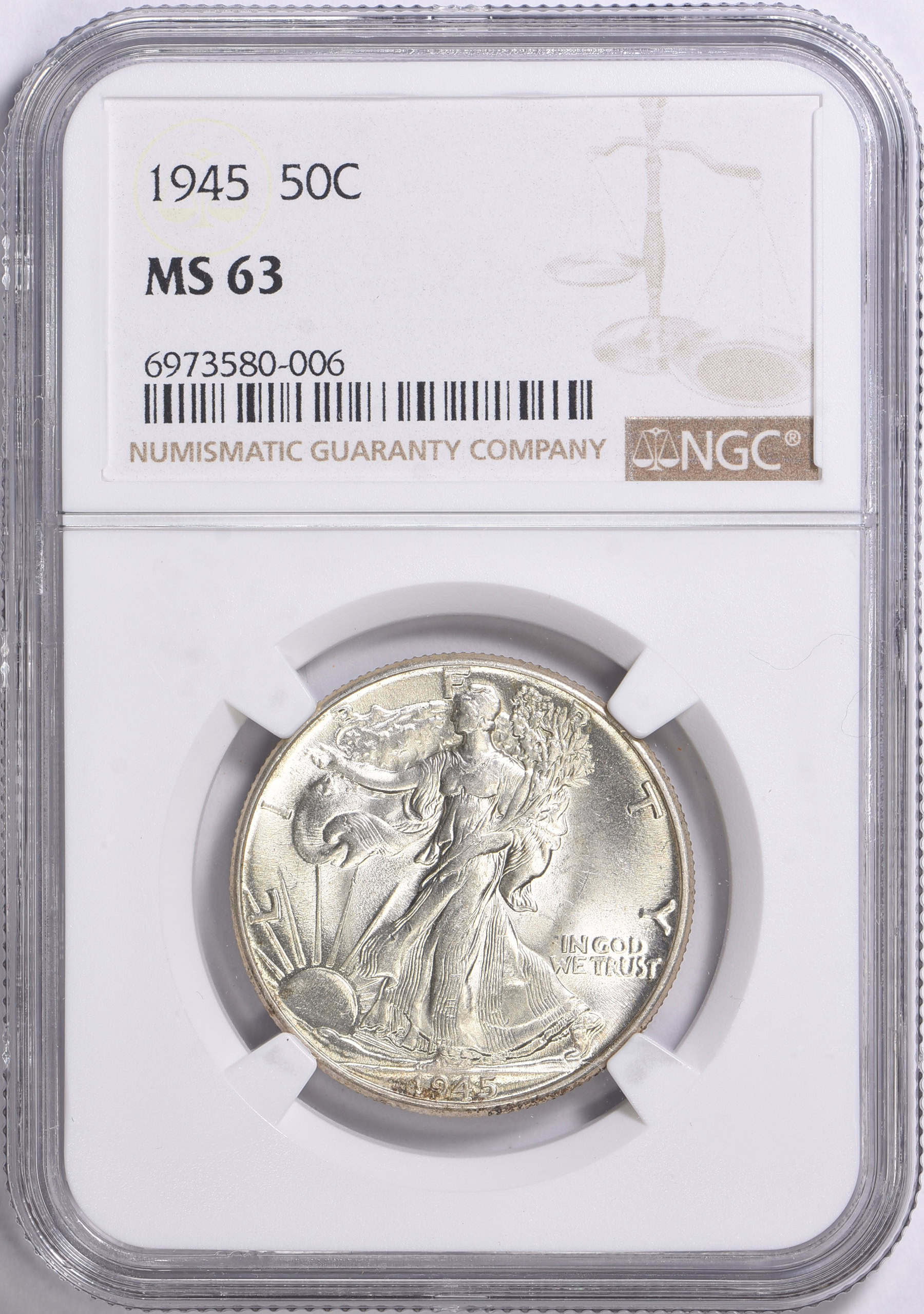1945 Walking Liberty Half Dollar NGC MS-63 (Item 1736317) | GreatCollections Coin Auctions