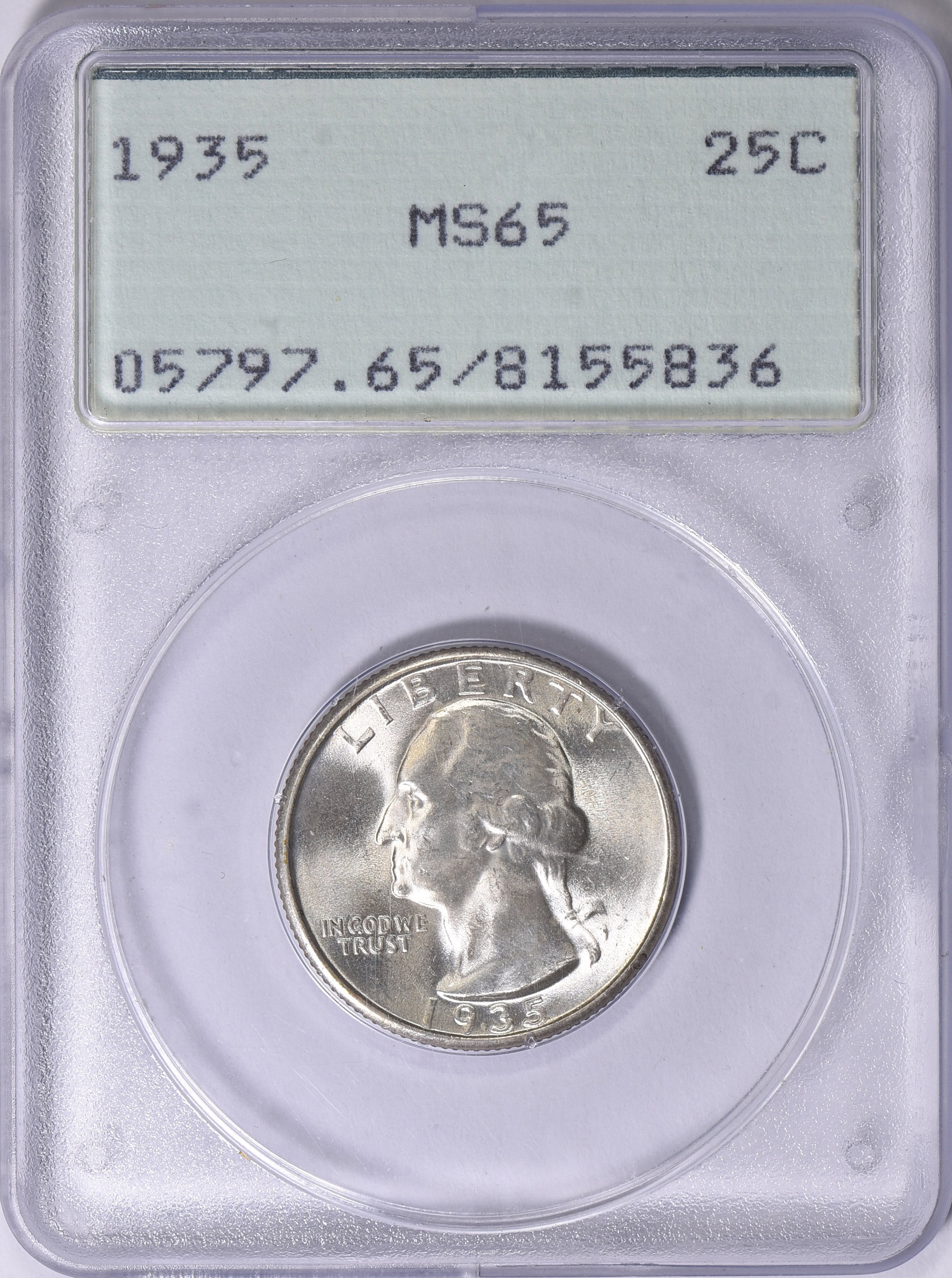 1935 Washington Quarter PCGS MS-65 OGH (1st Gen) (Item 1736348 ...