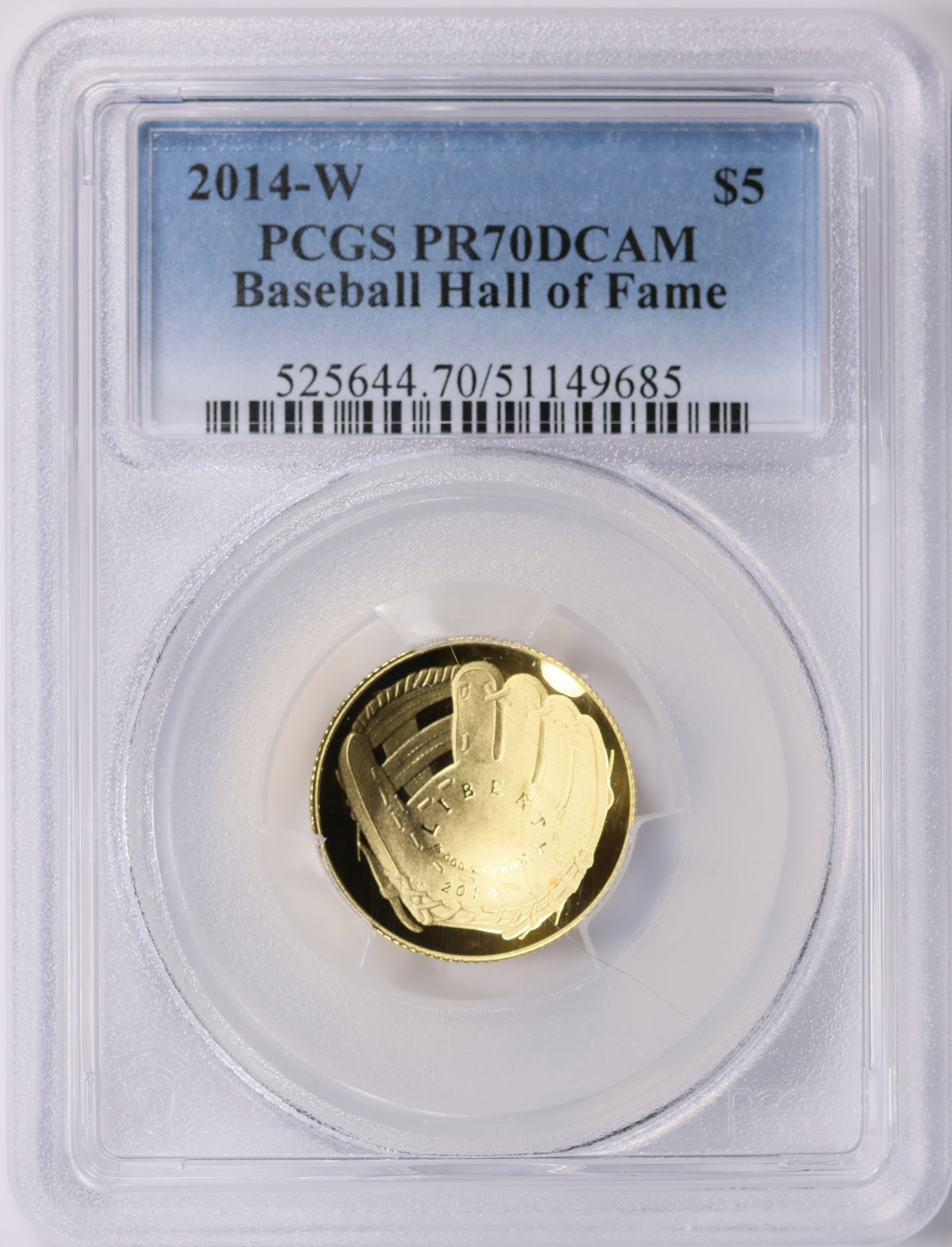 2014-W Baseball Hall of Fame Gold $5 PCGS Proof-70 DCAM (Item 1736461 ...