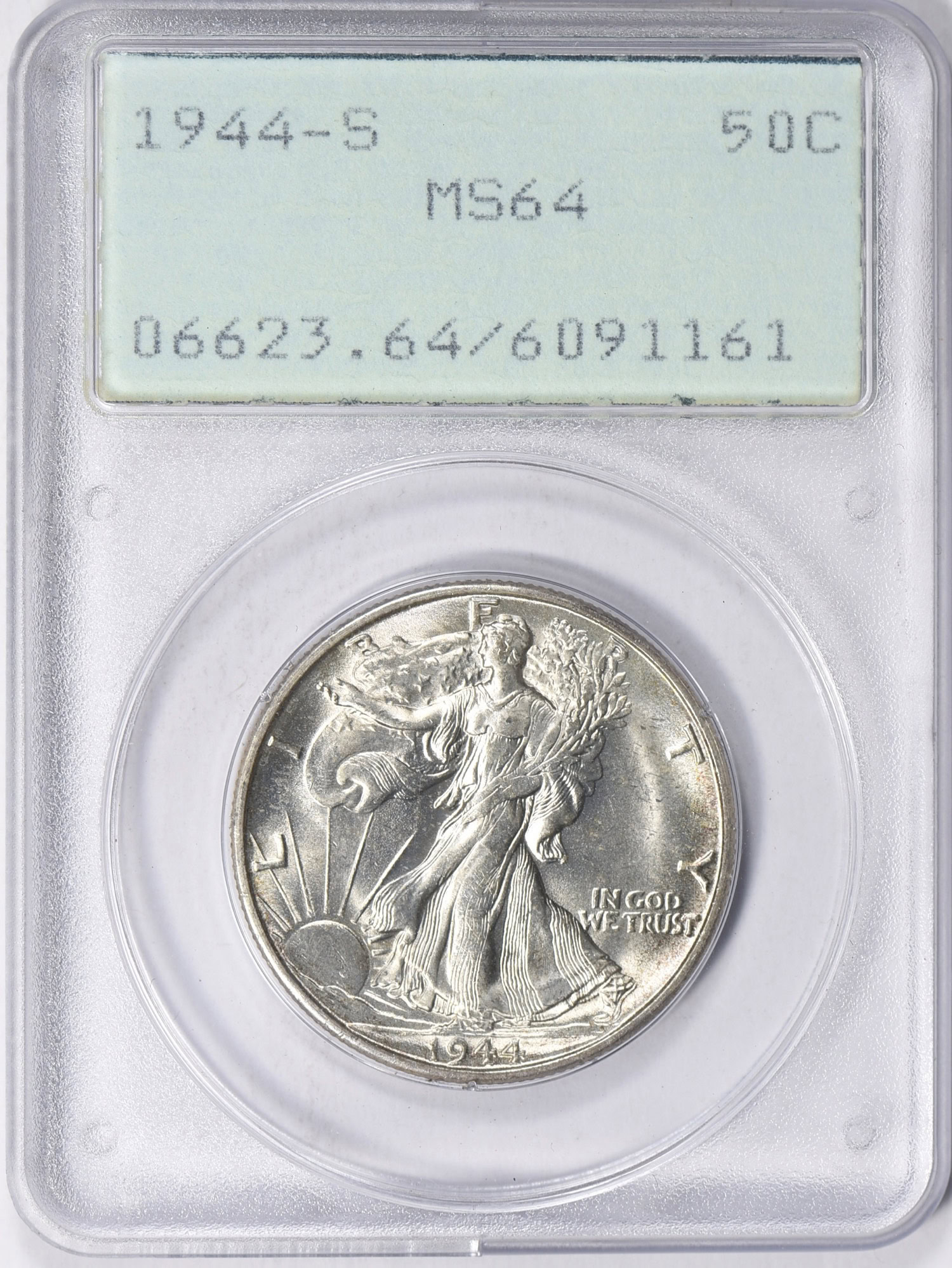 1944-S Walking Liberty Half Dollar PCGS MS-64 OGH (1st Gen) (Item 1736548) | GreatCollections ...
