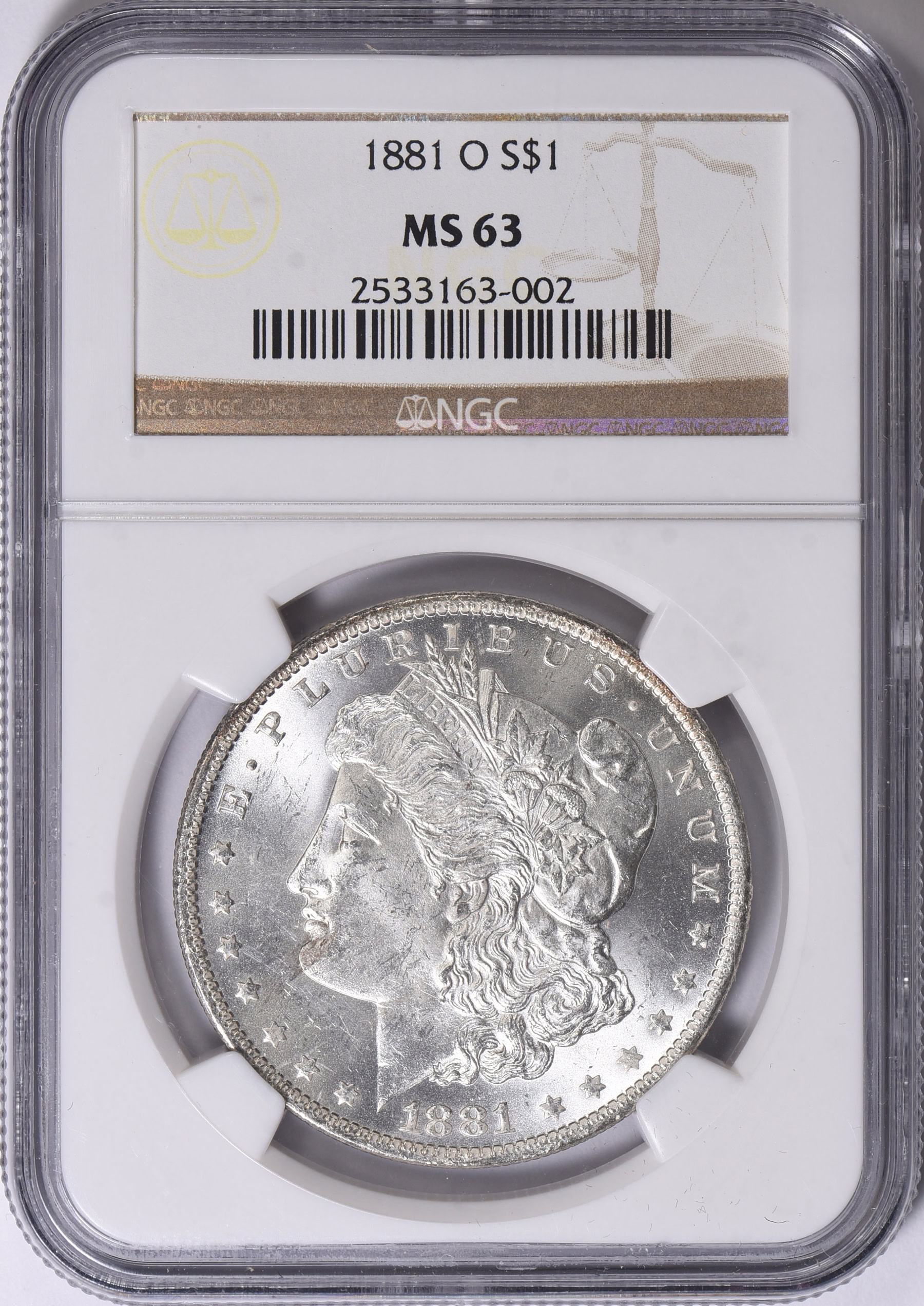 1881-O Morgan Silver Dollar NGC MS-63 (Item 1736572) | GreatCollections Coin Auctions