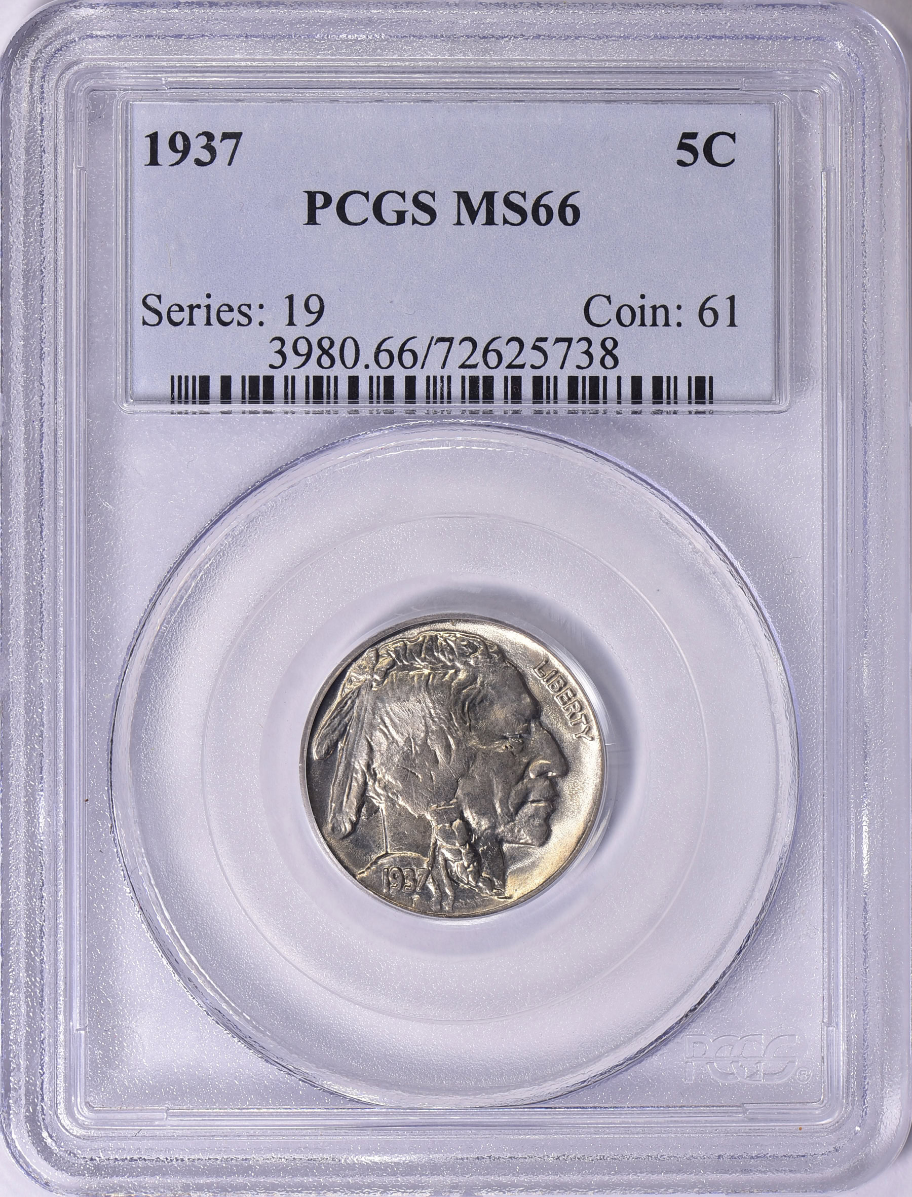 1937 Buffalo Nickel PCGS MS-66 (Item 1736598) | GreatCollections Coin Auctions