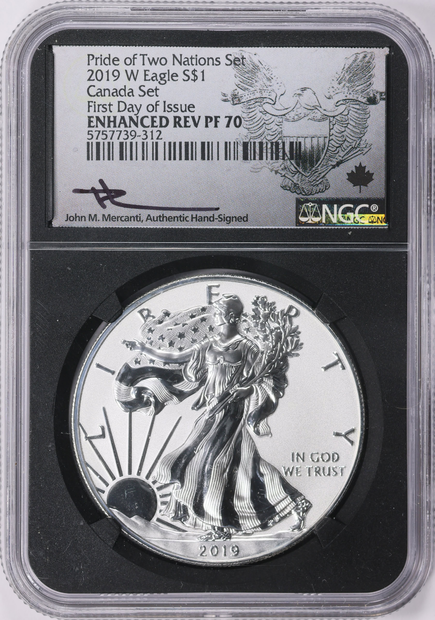 2019-W $1 Silver Eagle Enhanced Reverse Proof (From the Pride of Two ...