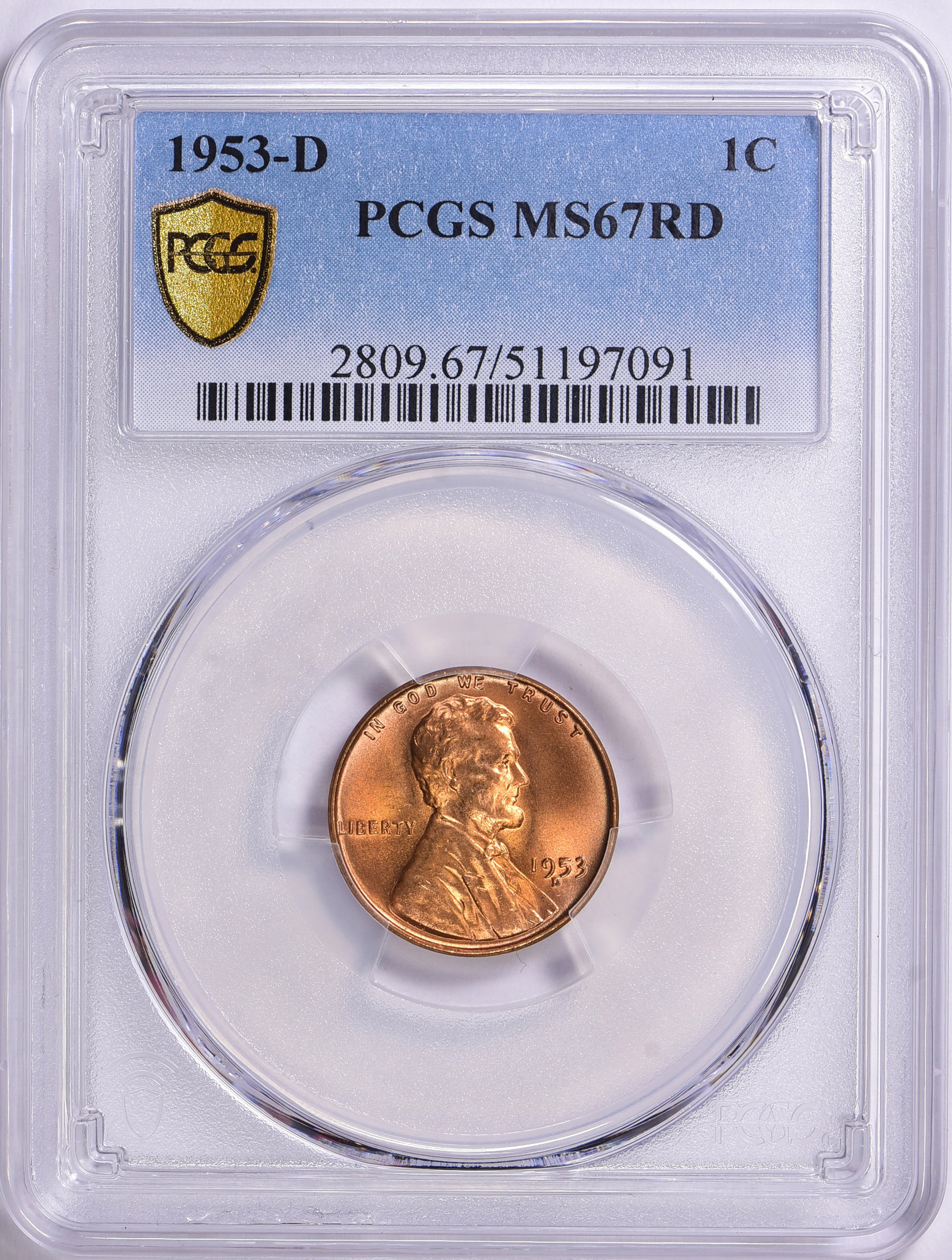 1953-D Lincoln Cent PCGS MS-67 RD (Item 1736821) | GreatCollections ...