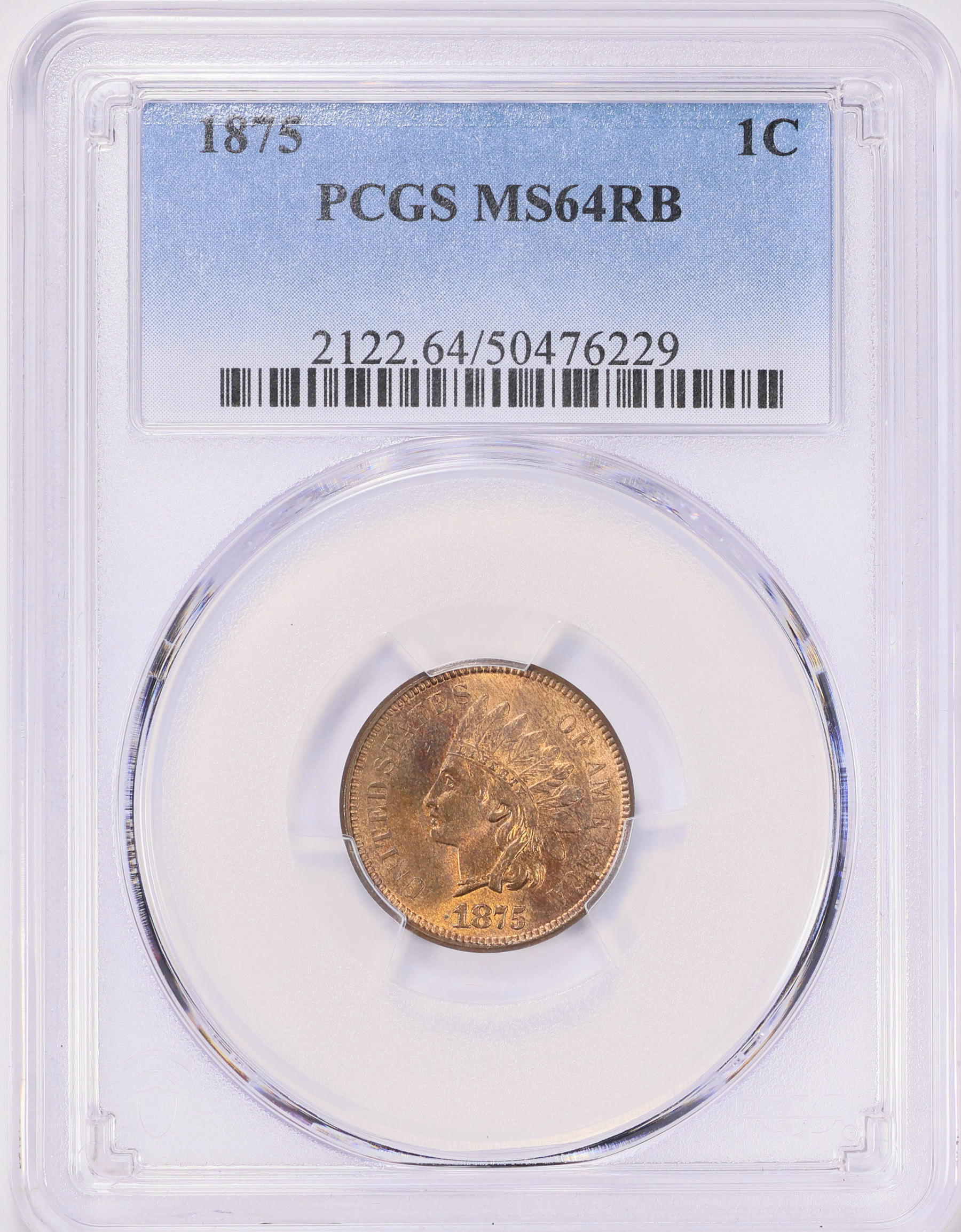 1875 Indian Cent PCGS MS-64 RB (Item 1736943) | GreatCollections Coin Auctions