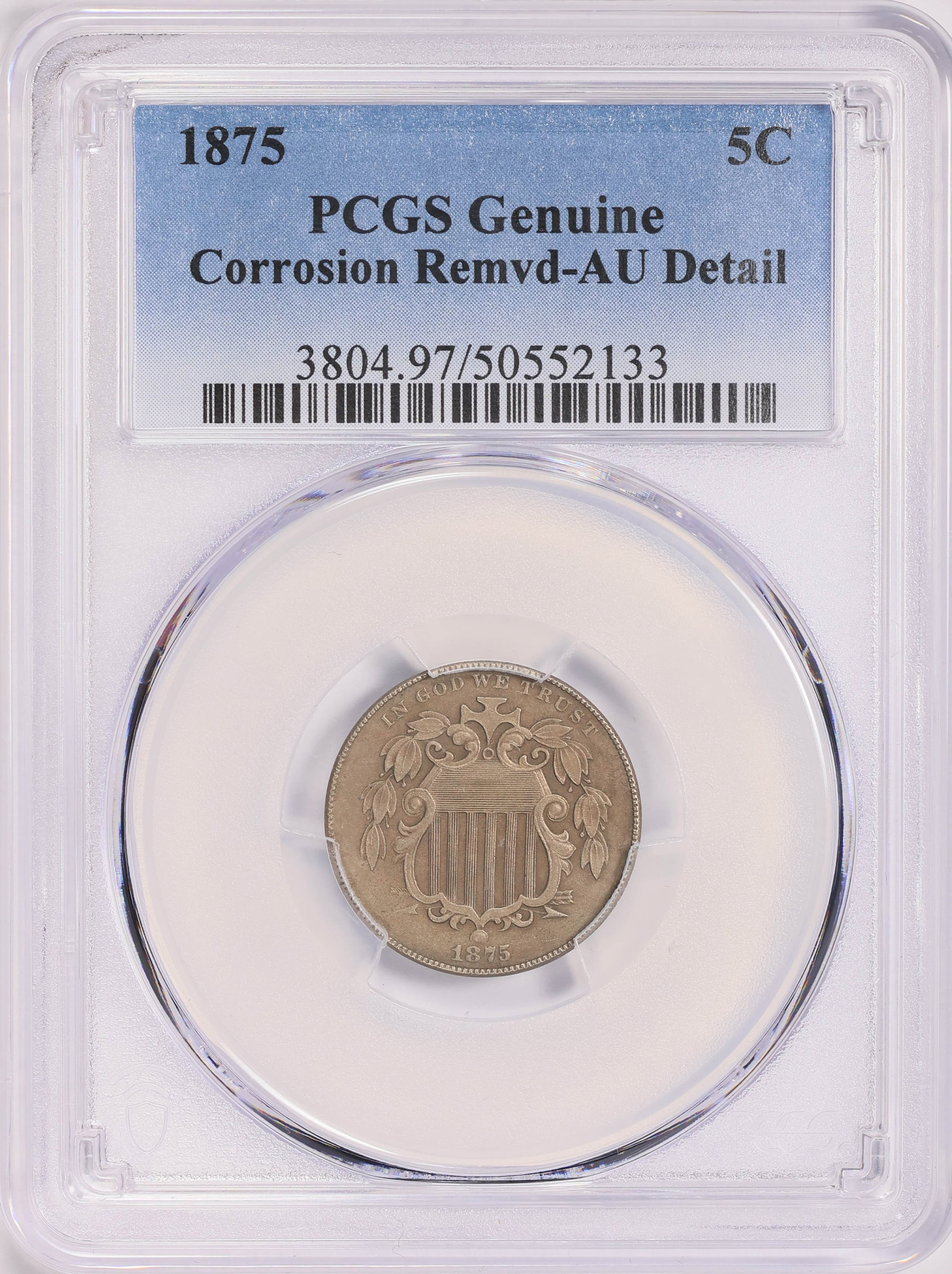 1875 Shield Nickel PCGS Genuine AU Details (Item 1736947 ...