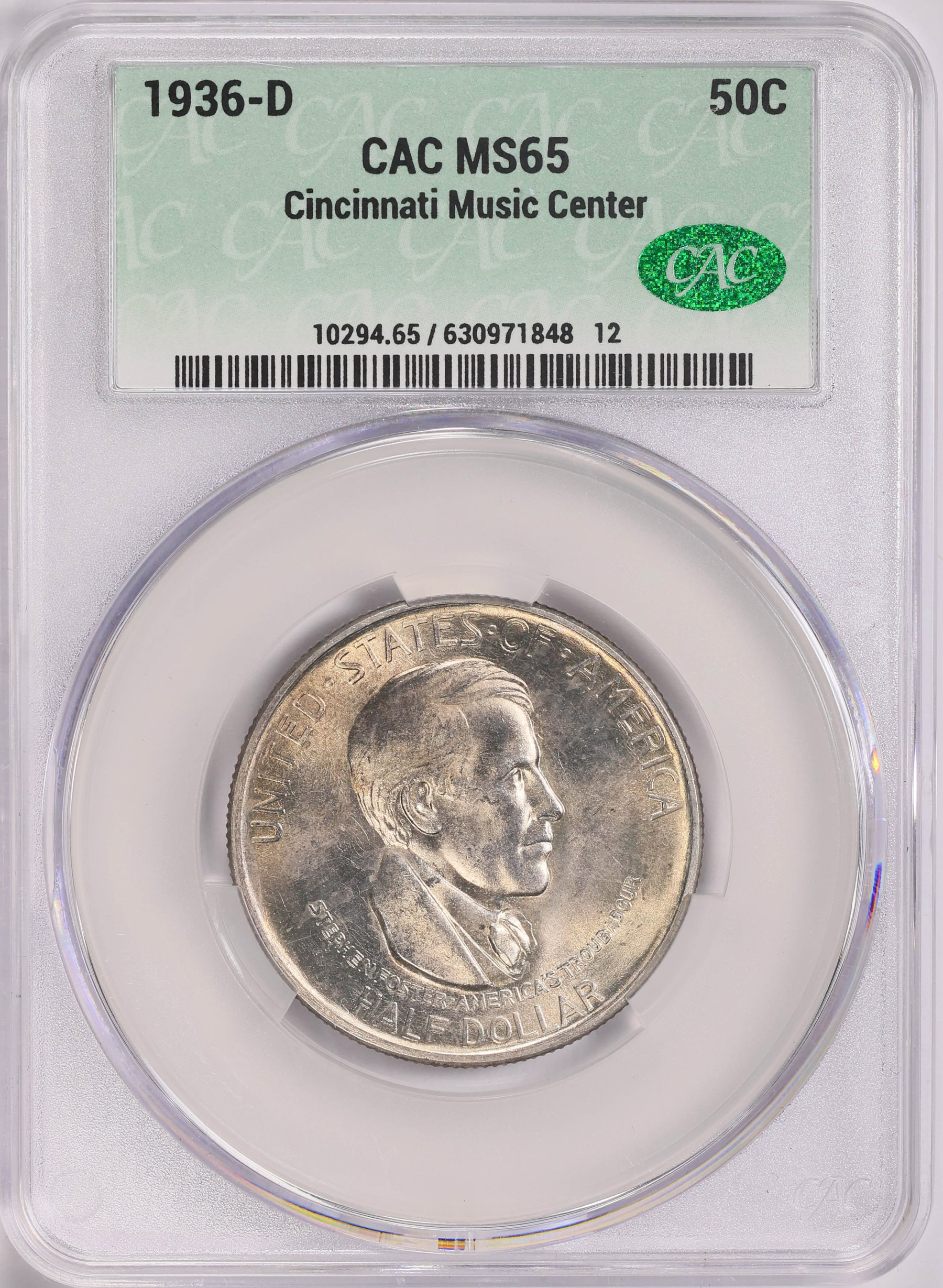 1936-D Cincinnati Music Center Half Dollar CACG MS-65 (Item 1736972 ...