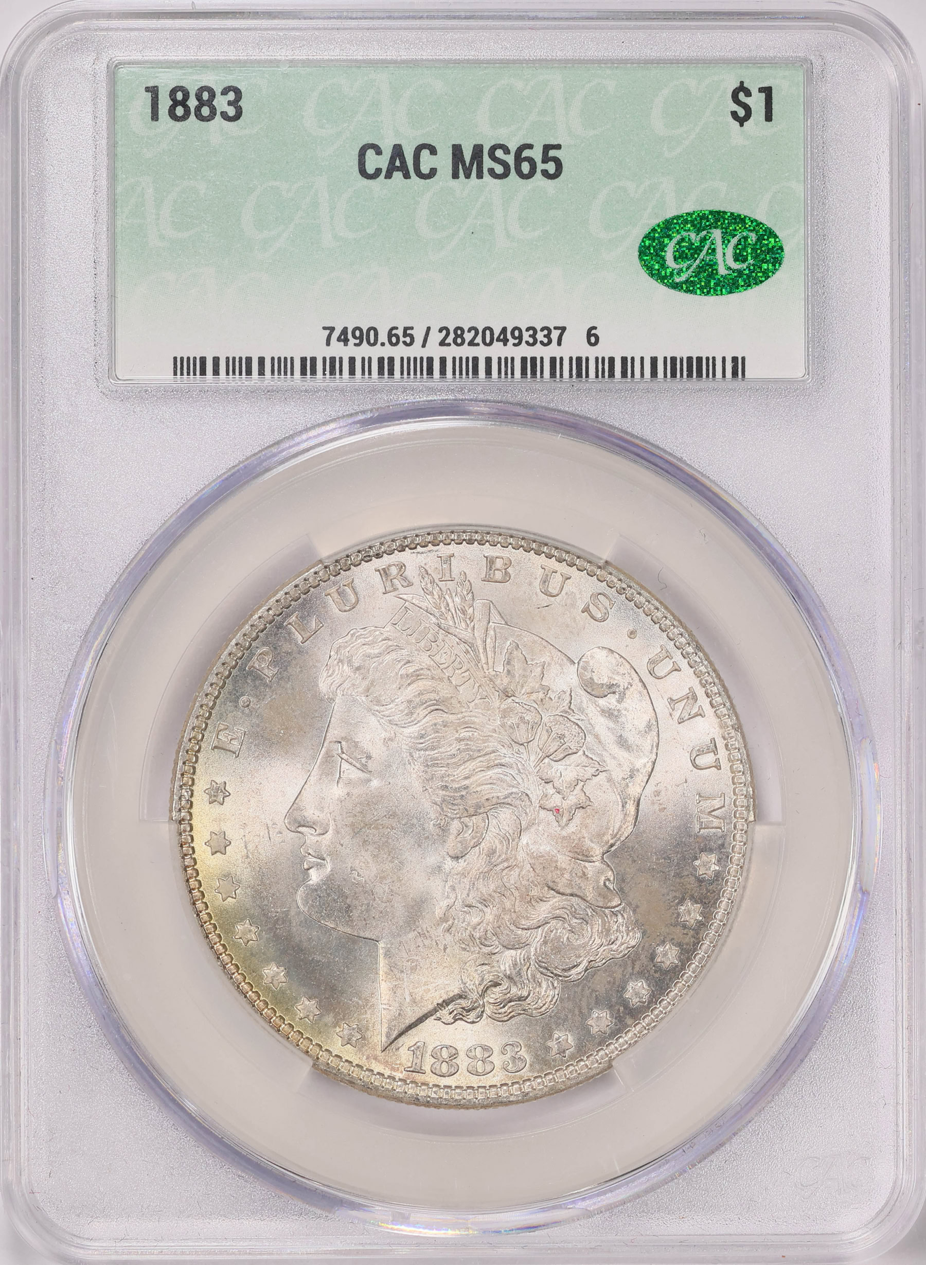 1883 Morgan Silver Dollar CACG MS-65 (Item 1736975) | GreatCollections Coin Auctions