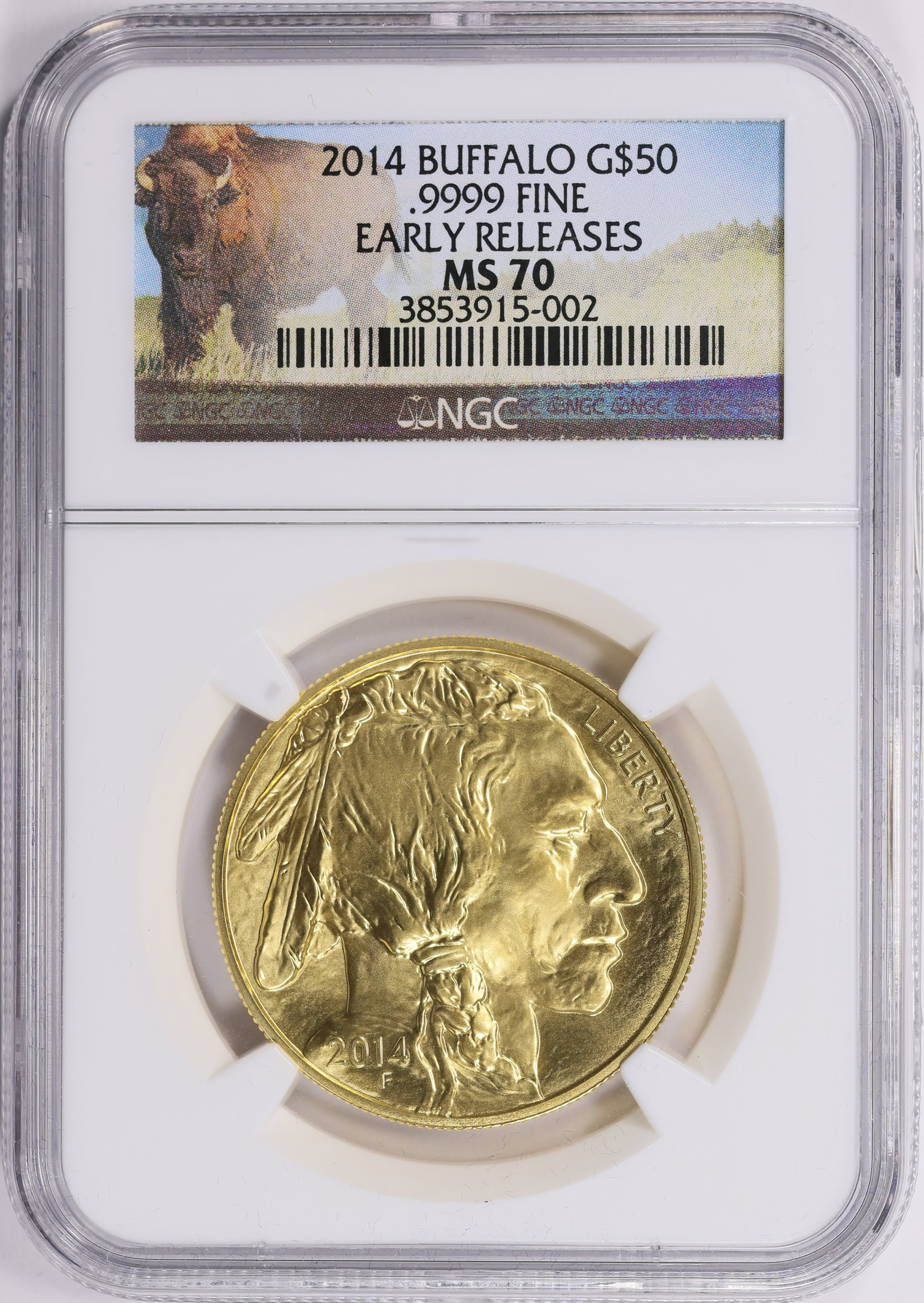 2014 $50 One-Ounce Gold American Buffalo Early Releases NGC MS-70 ...
