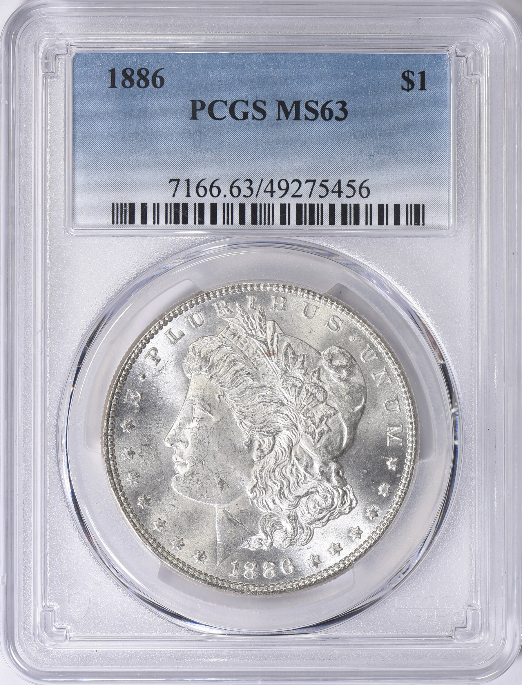 1886 Morgan Silver Dollar PCGS MS-63 (Item 1737036) | GreatCollections Coin Auctions
