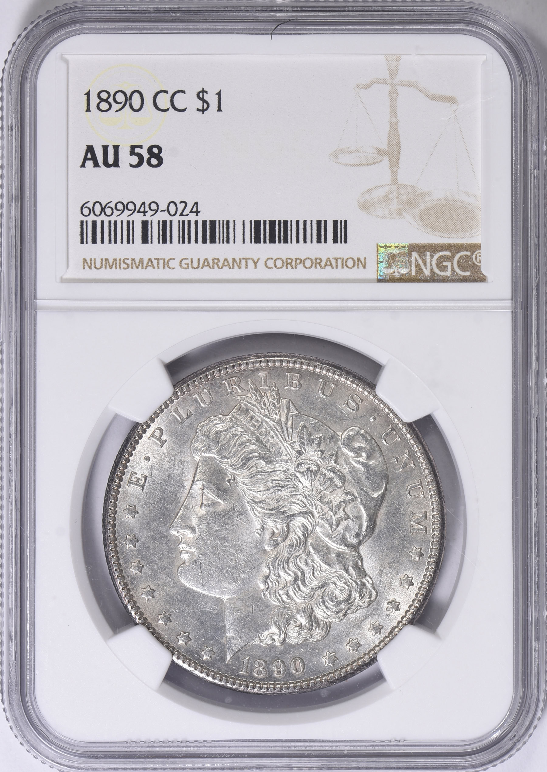 1890-CC Morgan Silver Dollar NGC AU-58 (Item 1737096) | GreatCollections Coin Auctions