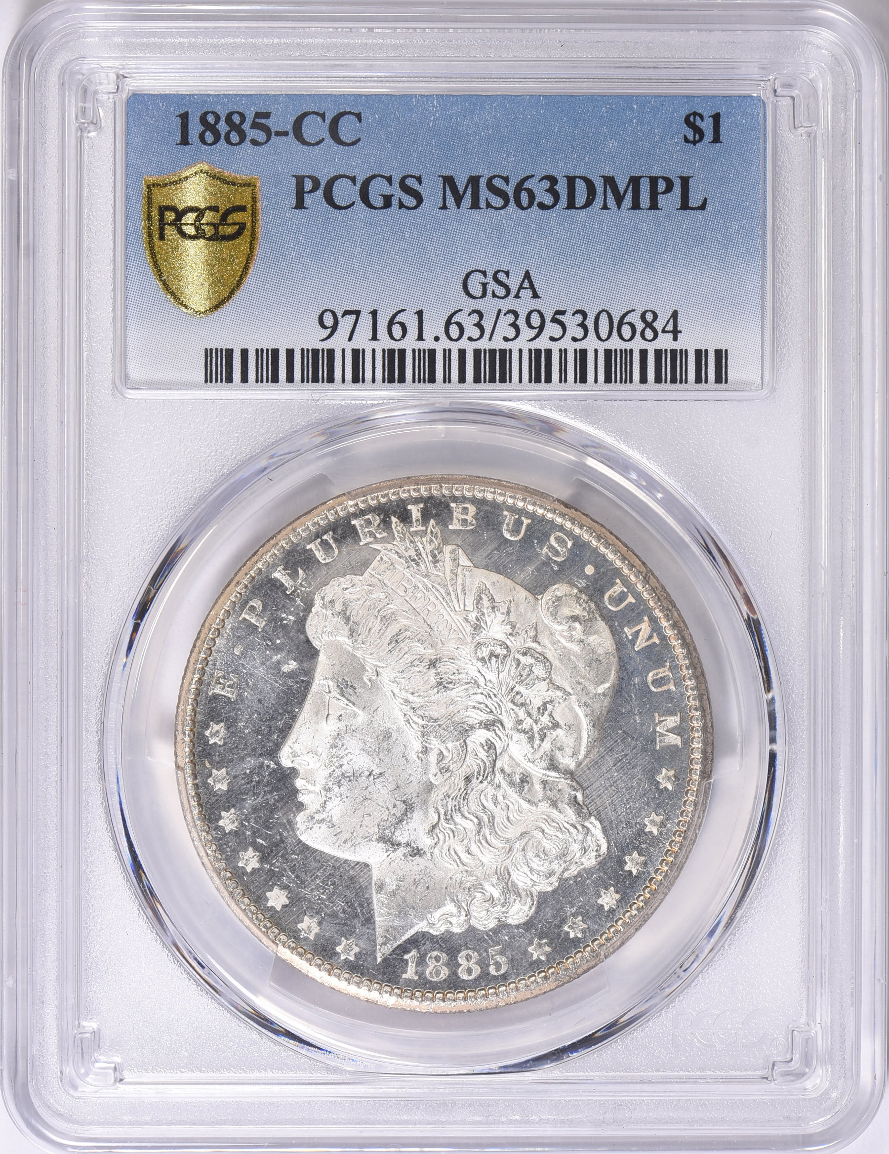 1885-CC Morgan Silver Dollar PCGS MS-63 DMPL (GSA) (Item 1737117) | GreatCollections Coin Auctions
