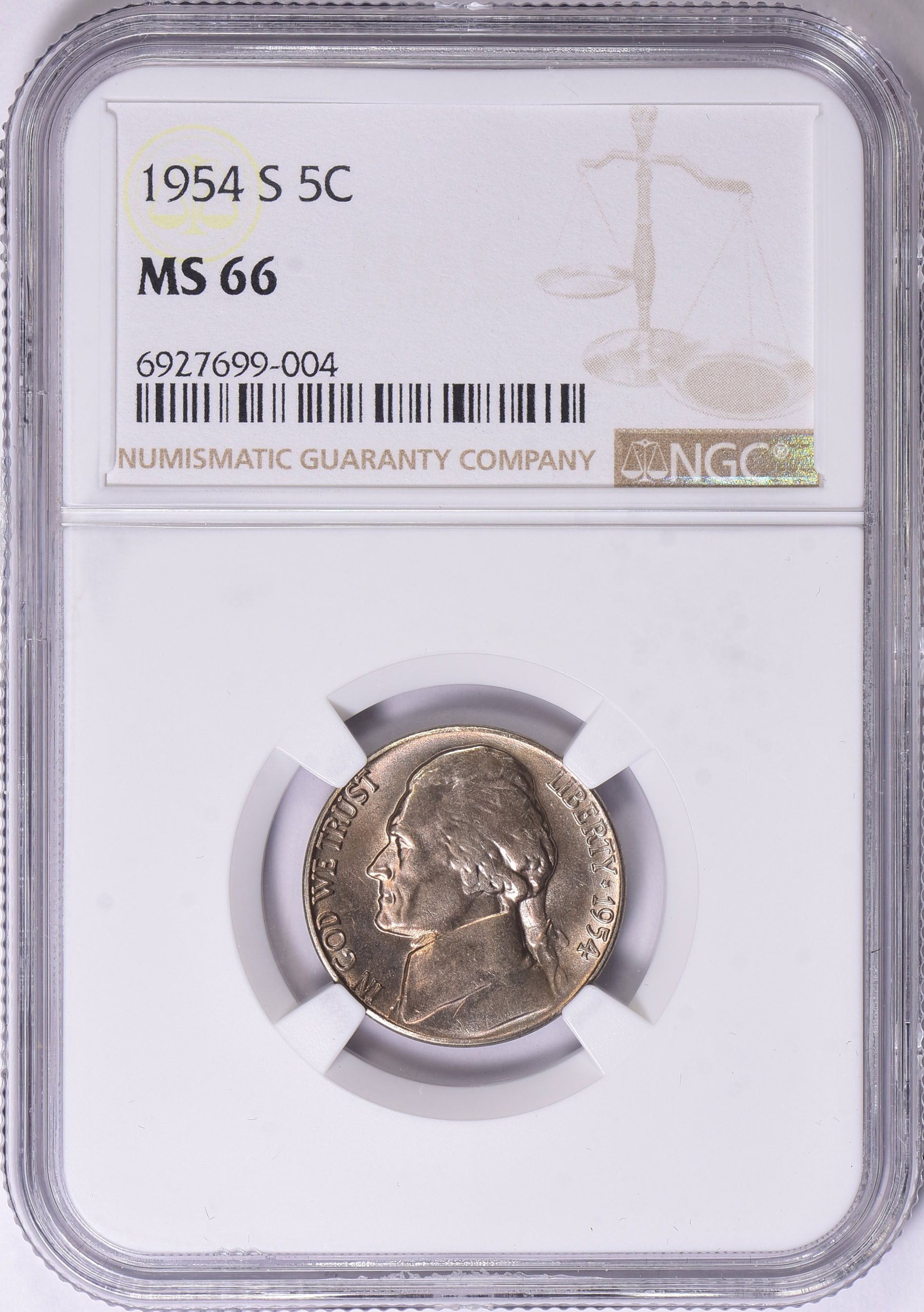 1954-S Jefferson Nickel NGC MS-66 (Item 1737180) | GreatCollections Coin Auctions