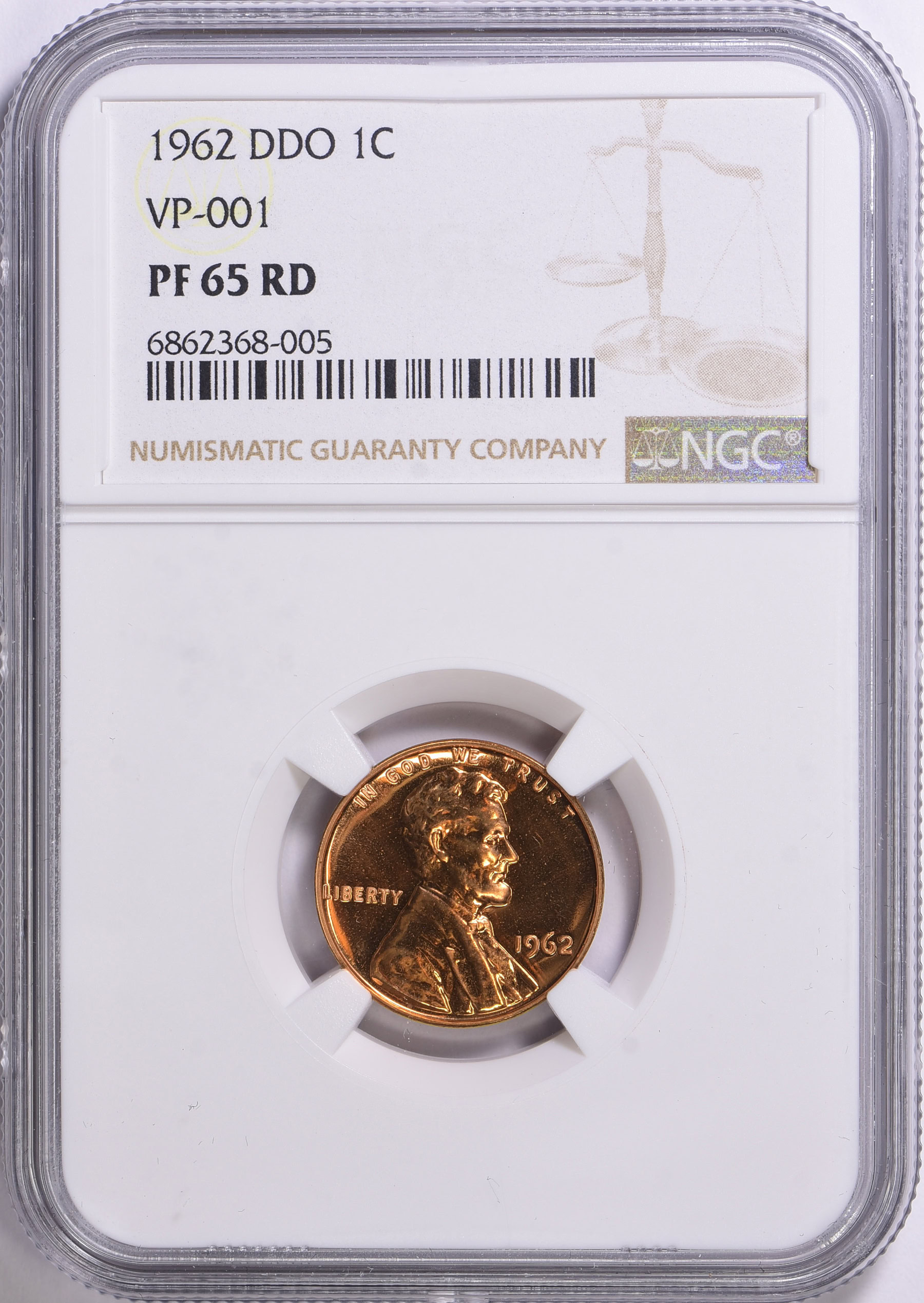 1962 Lincoln Cent DDO VP-001 NGC Proof-65 RD (Item 1737183 ...