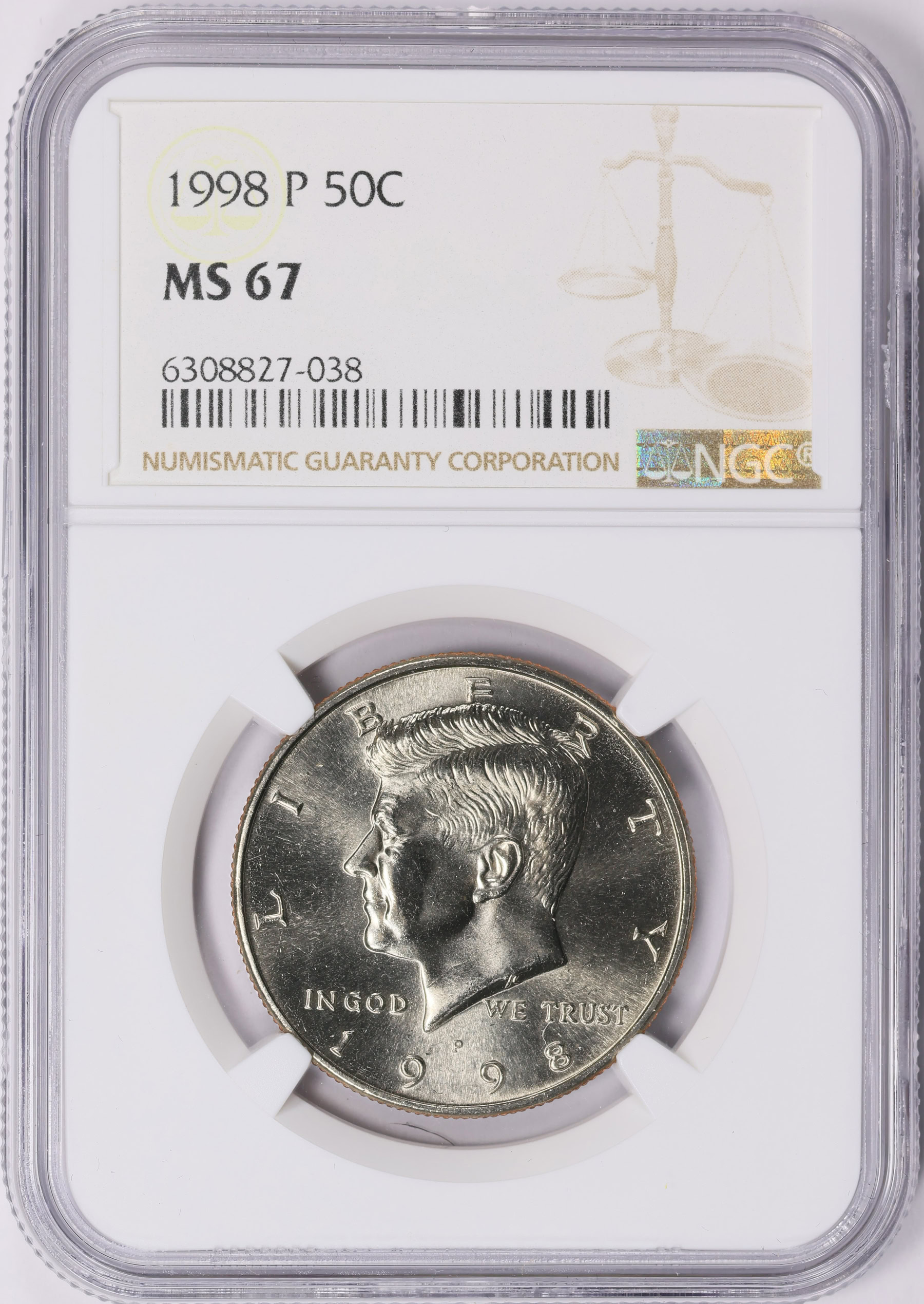 1998-P Kennedy Half Dollar NGC MS-67 (Item 1737198) | GreatCollections Coin Auctions