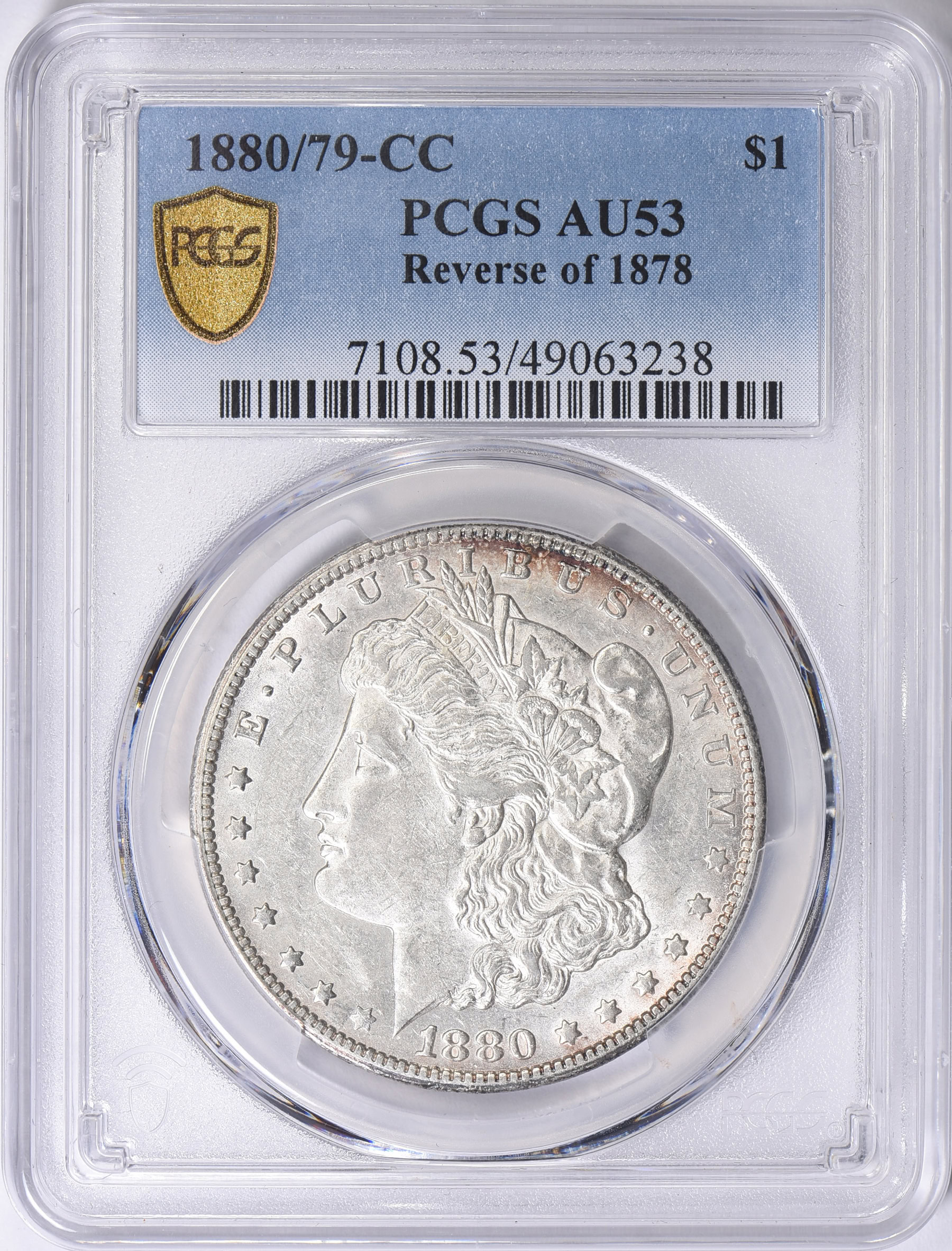 1880/79-CC Morgan Silver Dollar Reverse of 1878 PCGS AU-53 (Item 1737203) | GreatCollections ...